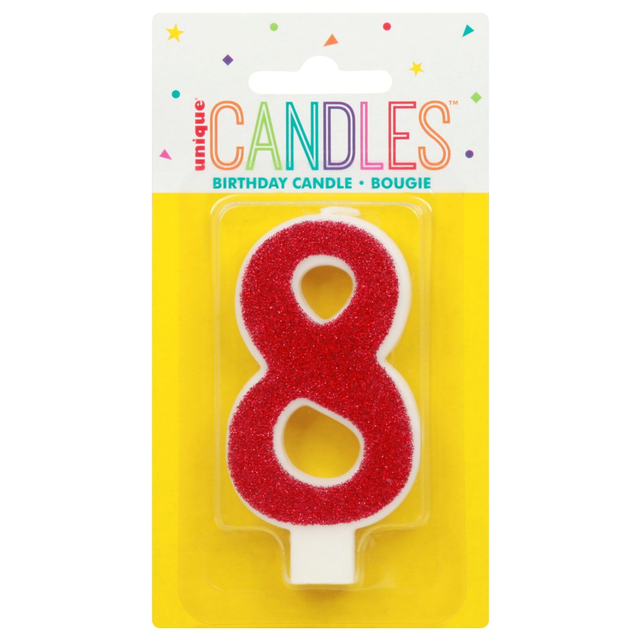 unique Number 8 Red Glitter Birthday Candle - Shop Birthday candles at ...