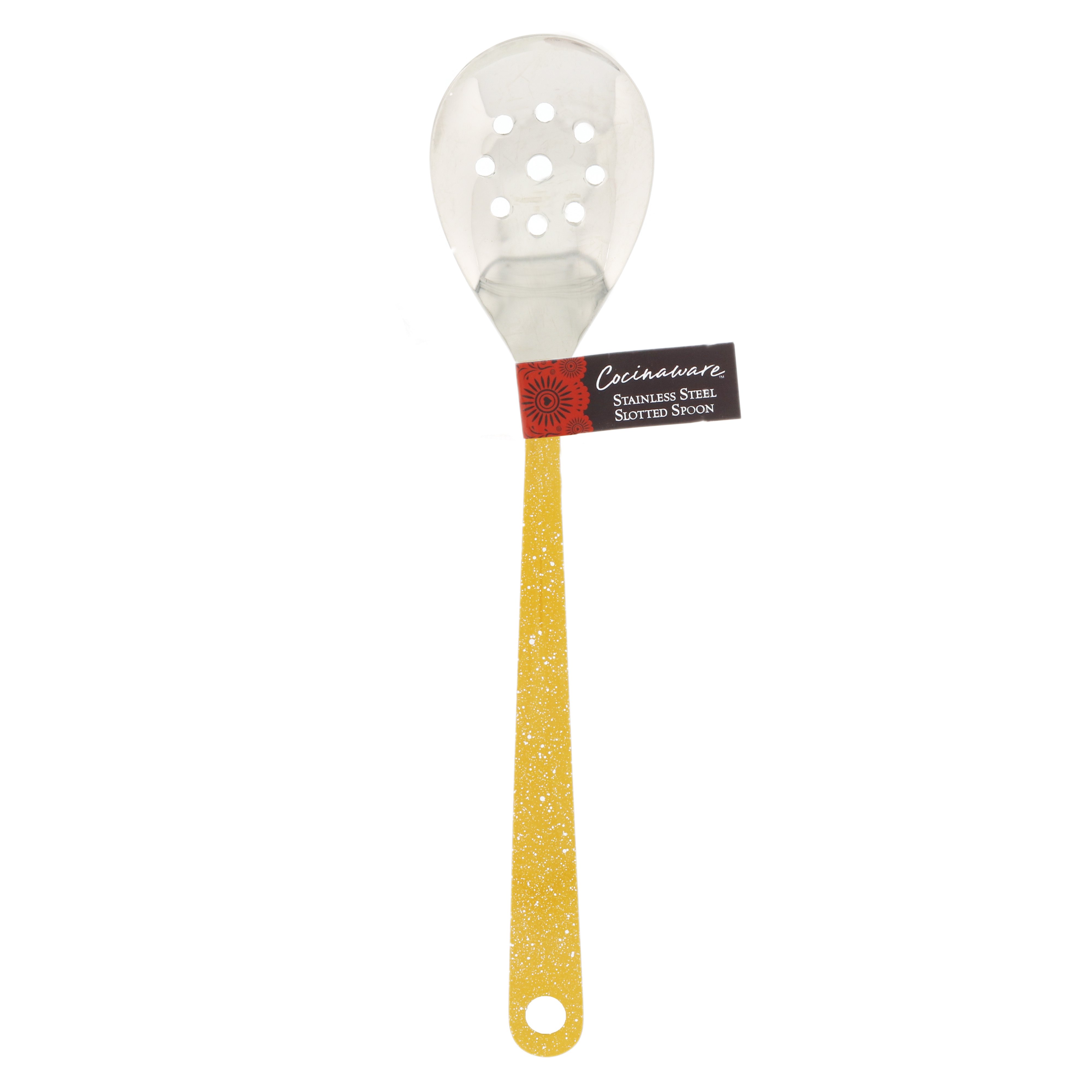 Cocinaware Yellow Speckled Stainless Steel Slotted Spoon - Shop ...