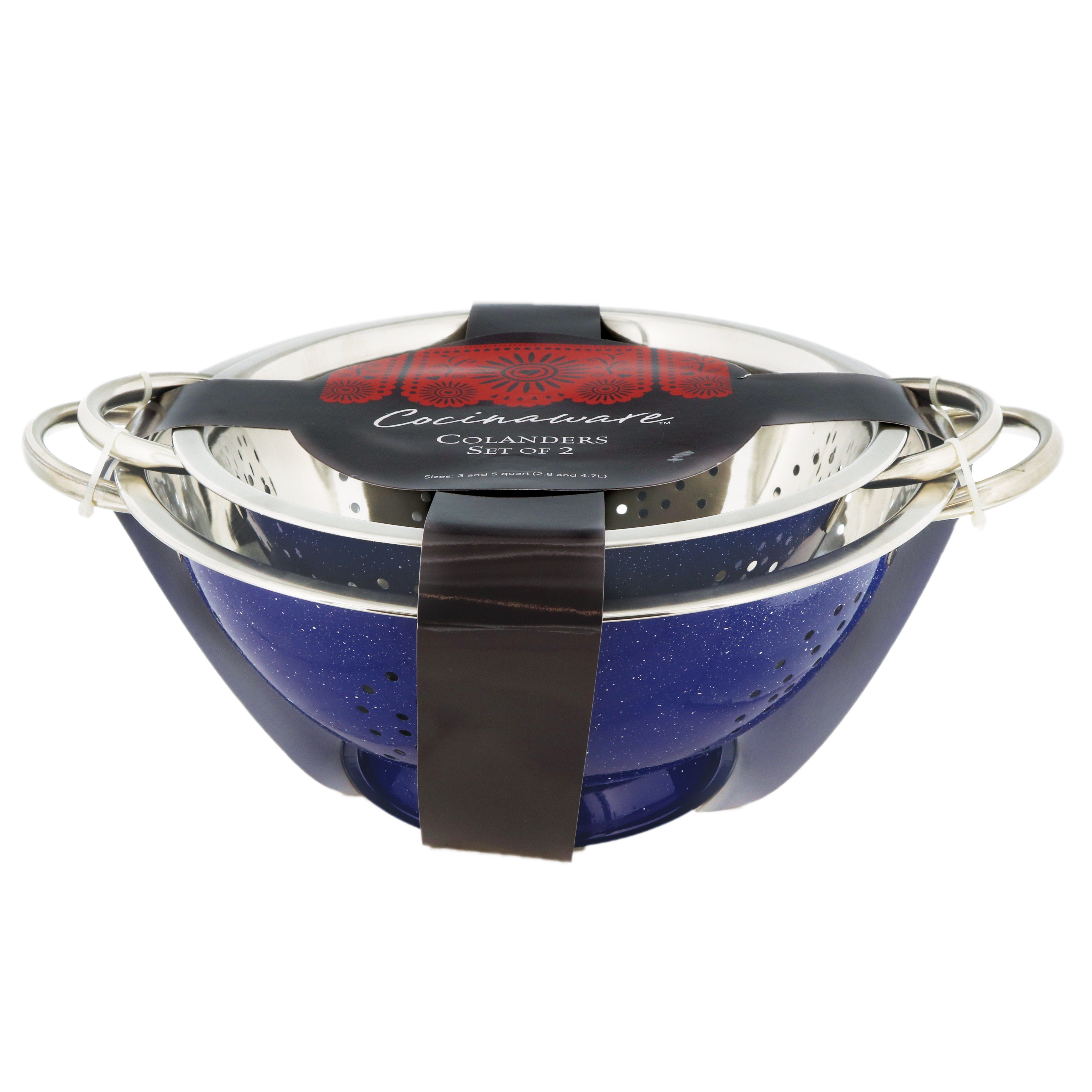 Cocinaware Speckled Colander Set – Cobalt Blue - Shop Utensils ...