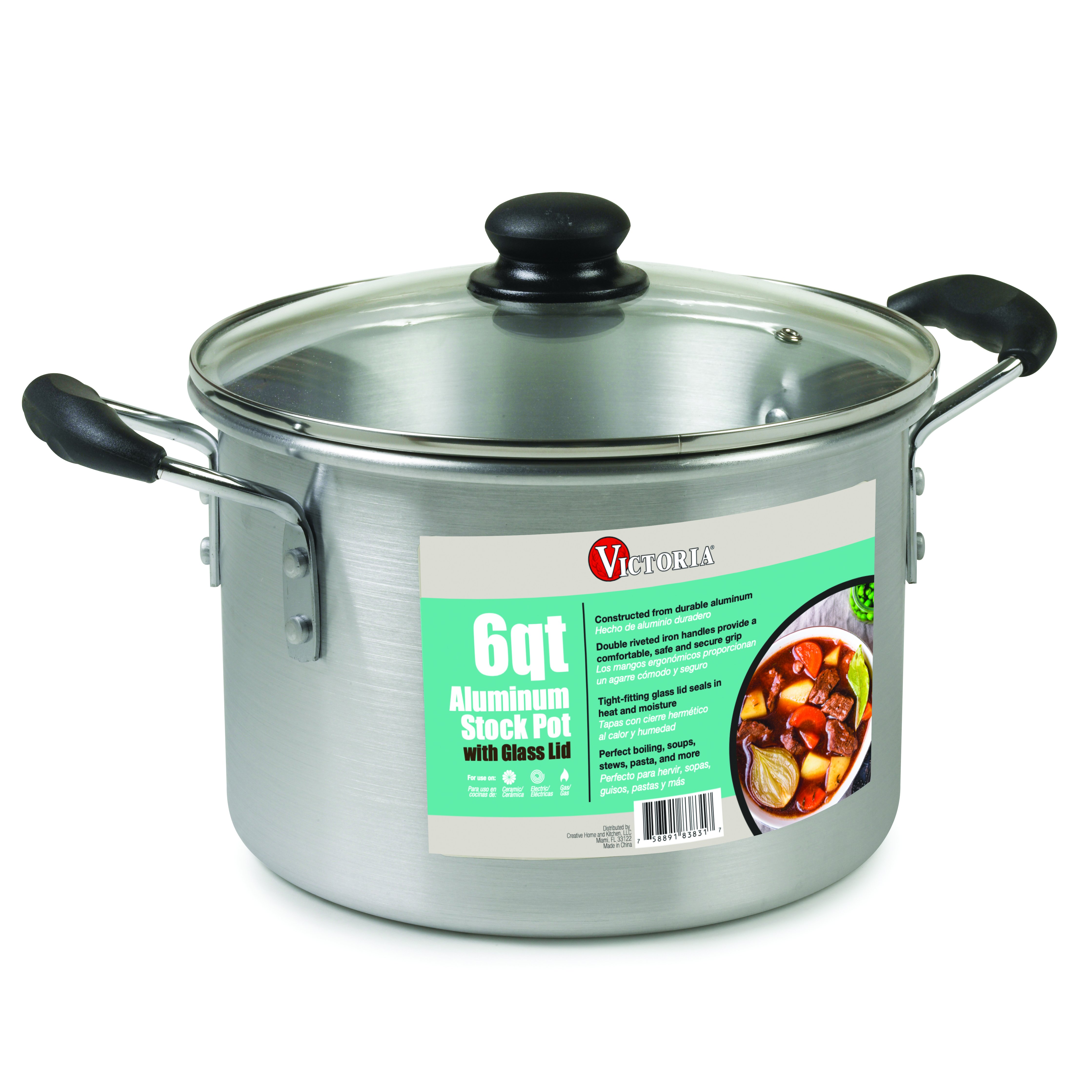 Victoria Aluminum Stock Pot with Glass Lid - Shop Cookware at H-E-B