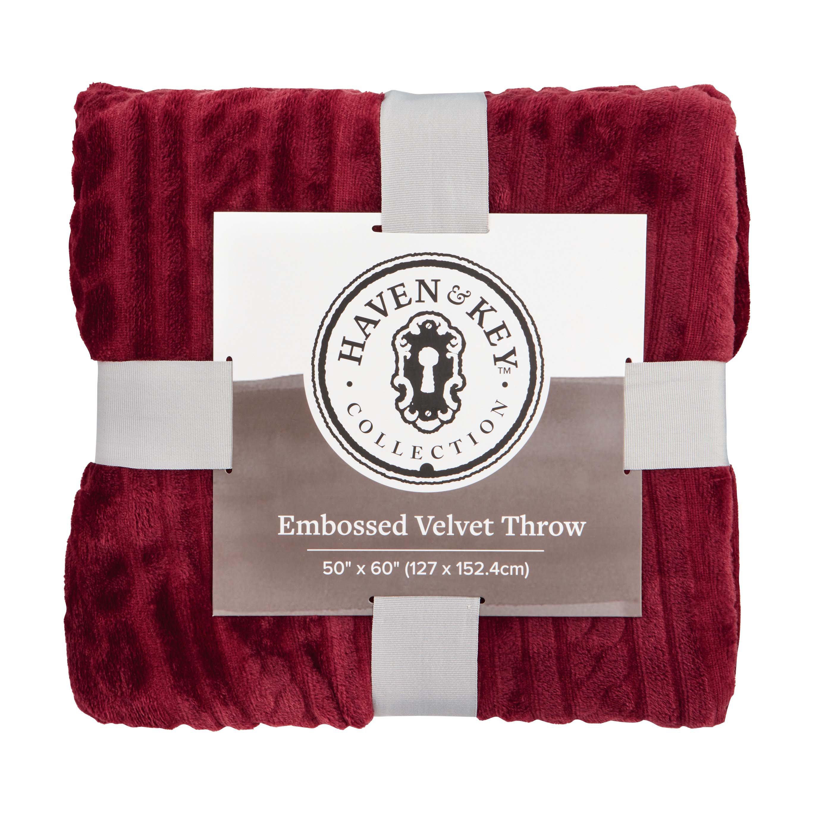Haven & Key Embossed Scarlet Velvet Throw - Shop Blankets & throws at H-E-B