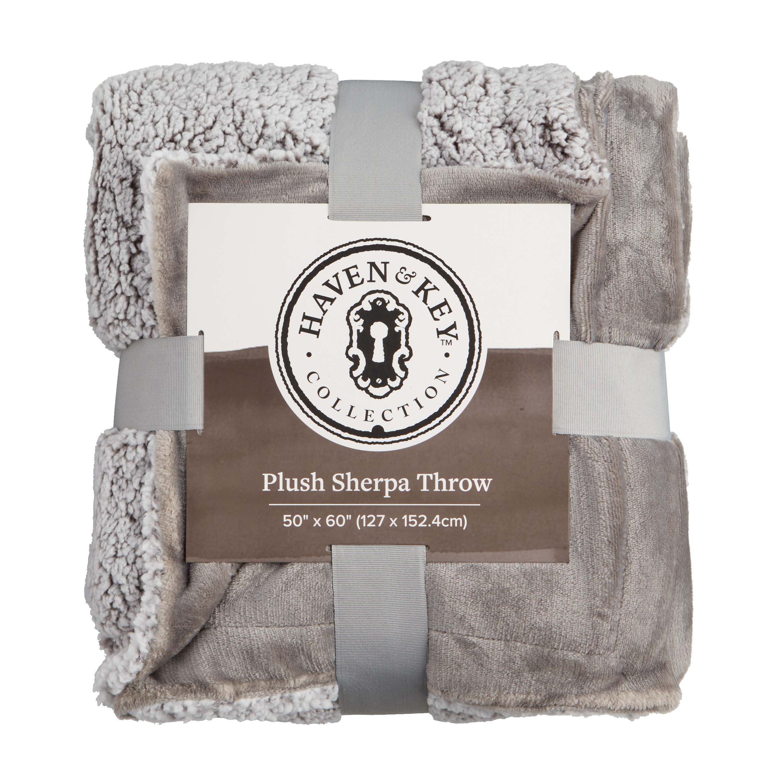Haven & Key Grey Bleached & Ivory Sherpa Throw - Shop Blankets & throws ...