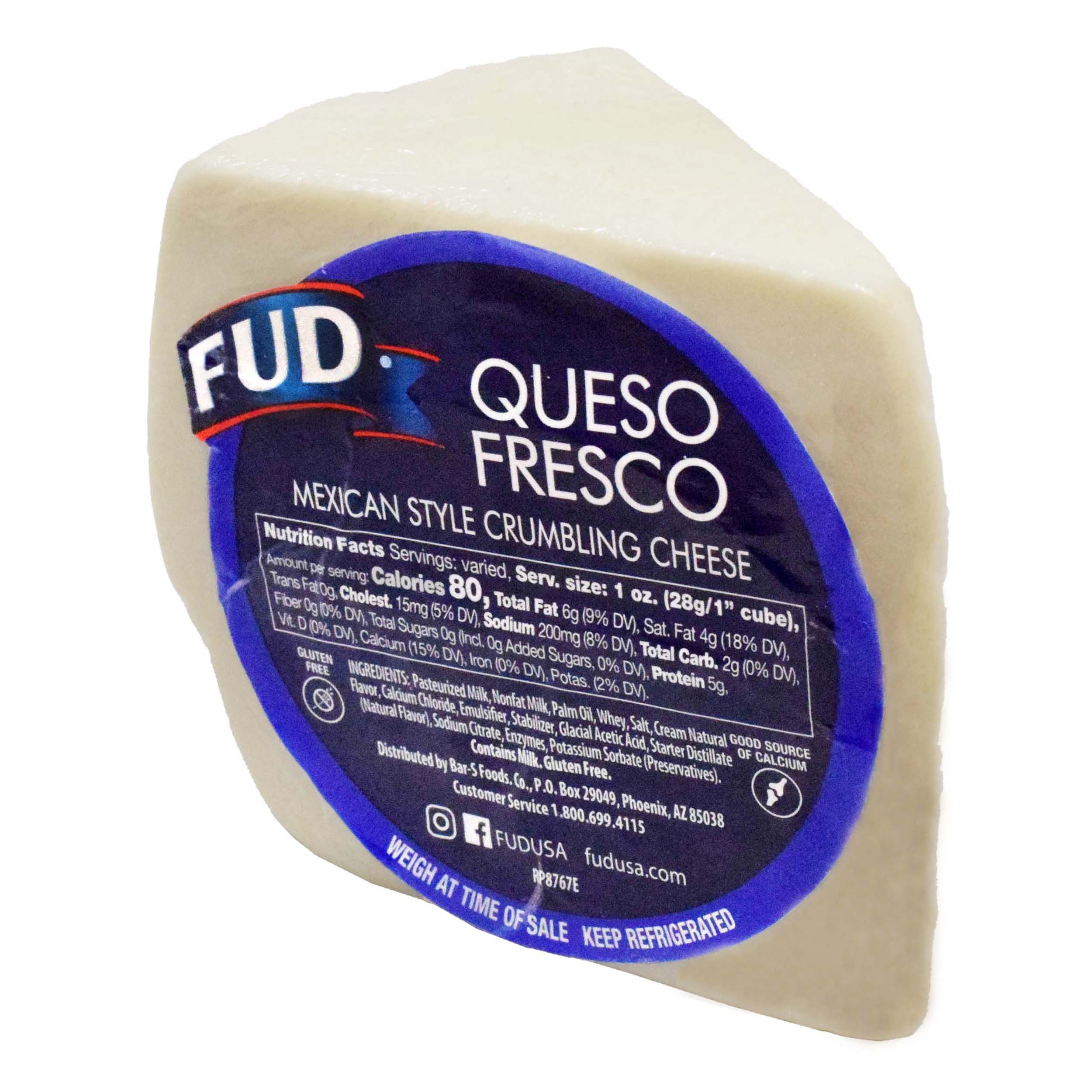 Fud Queso Fresco Natural Cheese Wedge - Shop Cheese at H-E-B