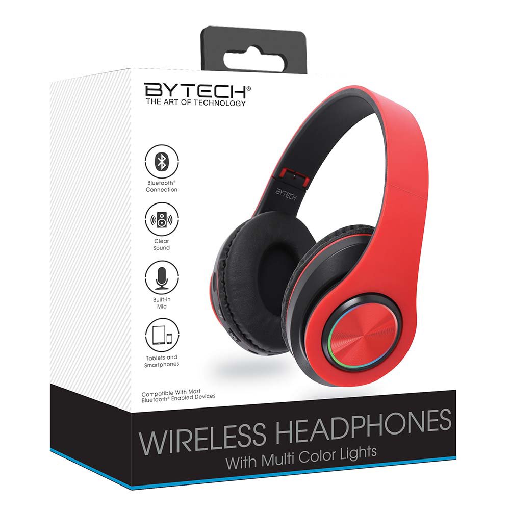 Bytech Wireless Headphones - Red & Black - Shop Headphones at H-E-B