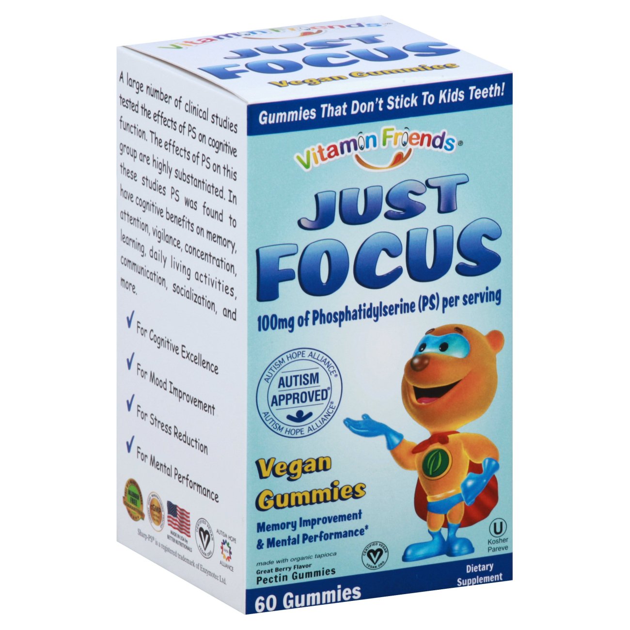 Vitamin Friends Just Focus Vegan Gummies - Shop Multivitamins at H-E-B