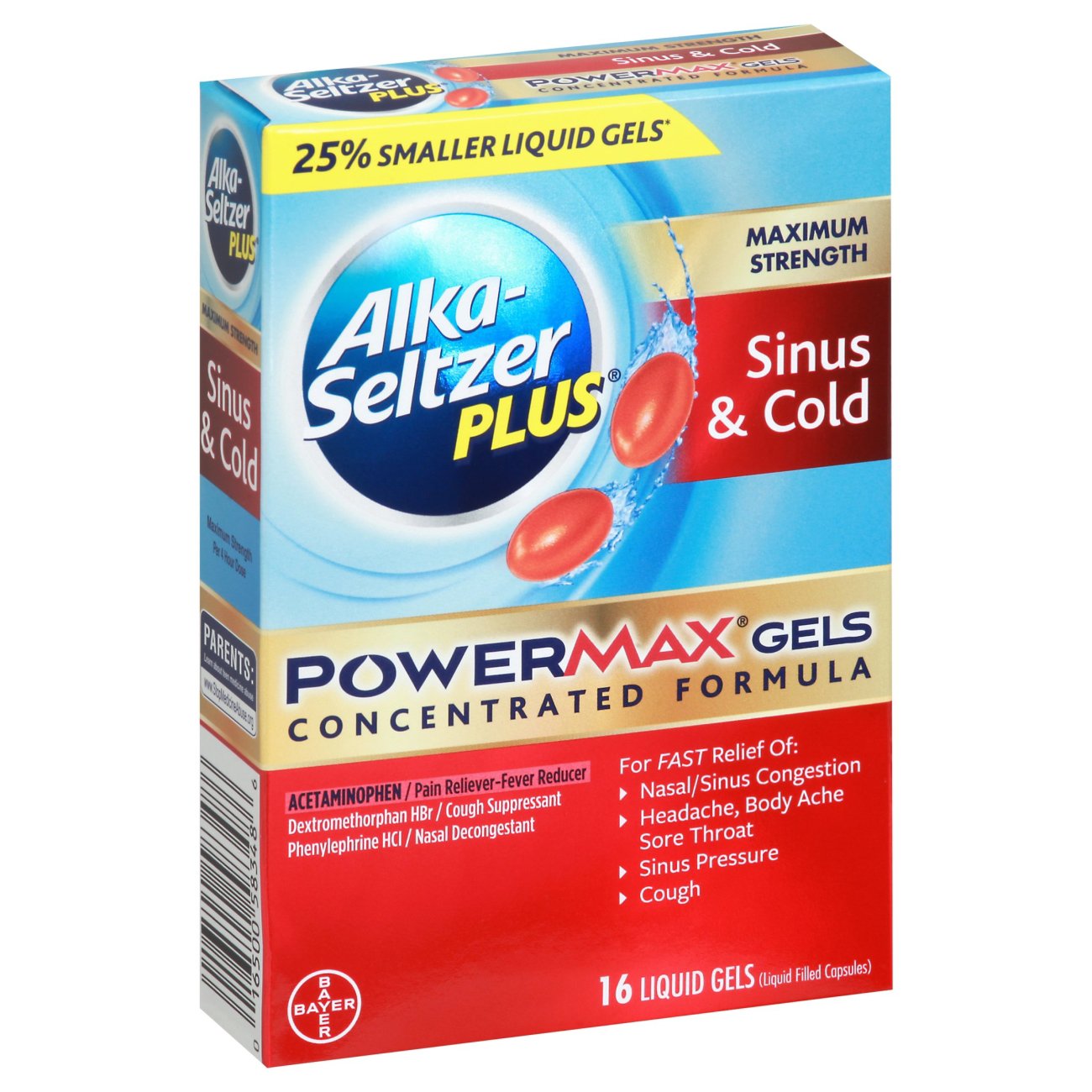 Alka-Seltzer Plus PowerMax Gels Sinus & Cold - Shop Sinus & Allergy at ...