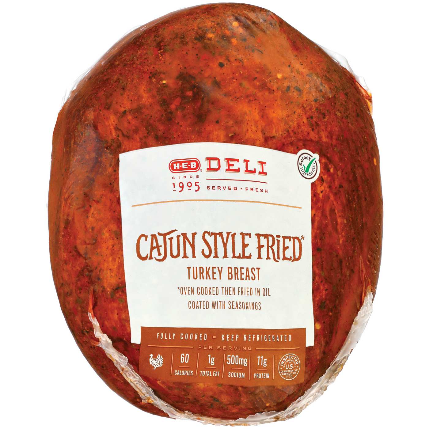 H-E-B Deli Cajun-Style Fried Turkey Breast, Sandwich Sliced - Shop Meat ...