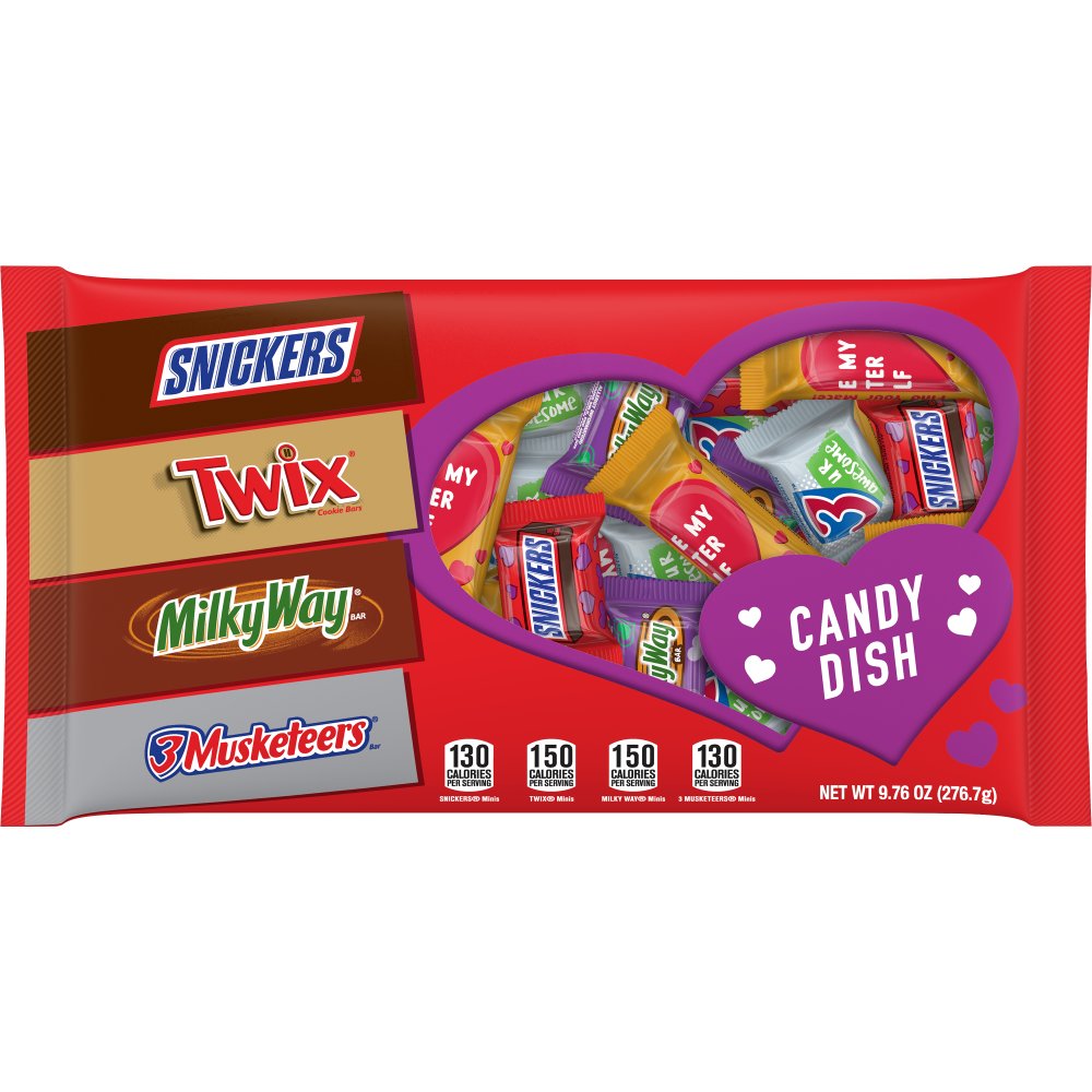 Mars Snickers, Twix Milky Way, 3 Musketeers Minis Size Valentines Day ...
