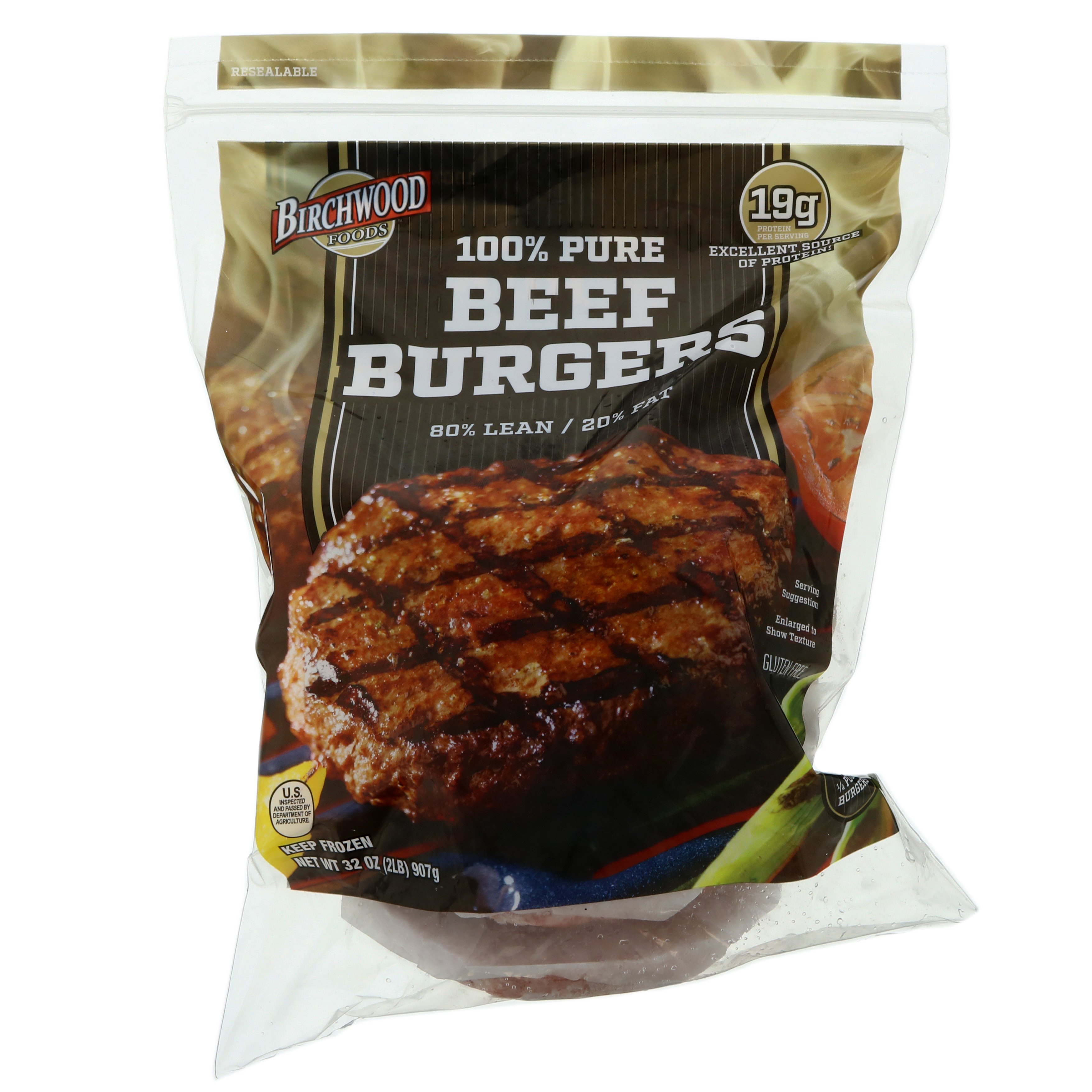 Birchwood 100% Pure Beef Burgers 80% Lean - Shop Beef & veal at H-E-B