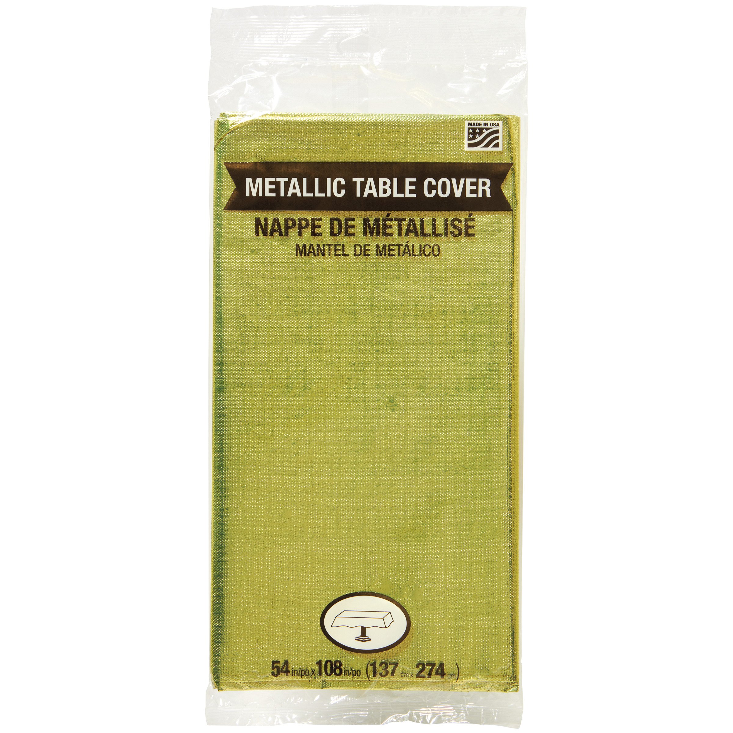 Creative Converting Metallic Rectangle Table Cover - Gold - Shop ...