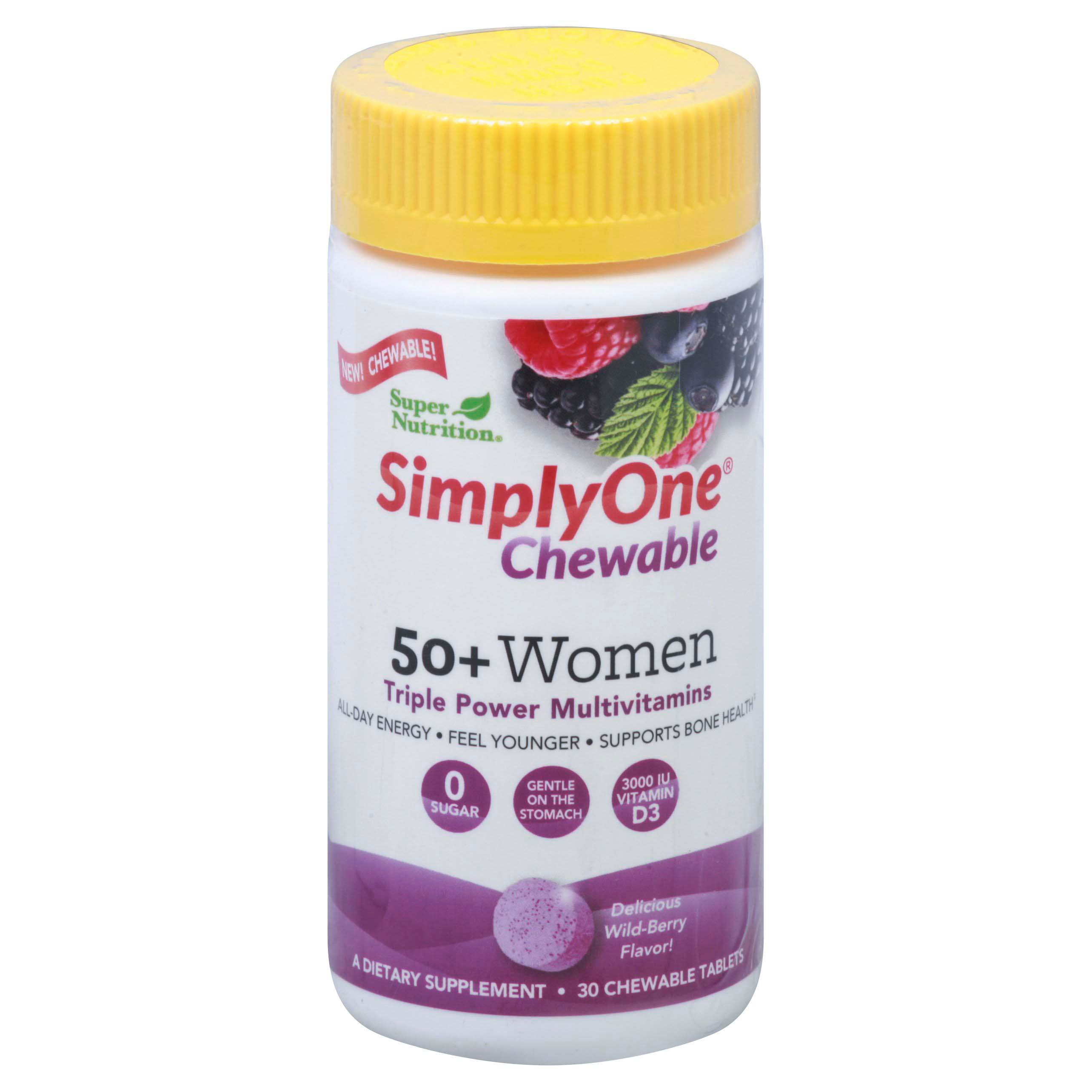 SimplyOne Chewable 50+ Women Triple Power Multivitamins Wild-Berry - Shop Multivitamins at H-E-B