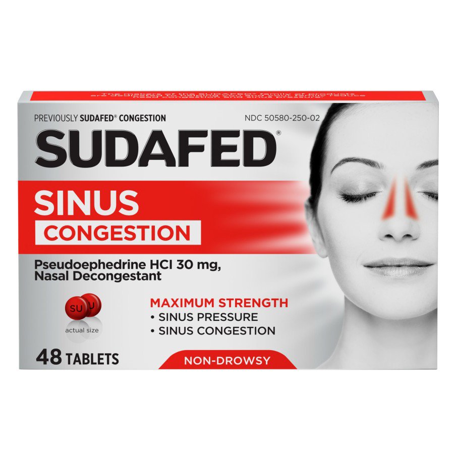 Sudafed Congestion Maximum Strength 30 mg Tablets - Shop Sinus ...