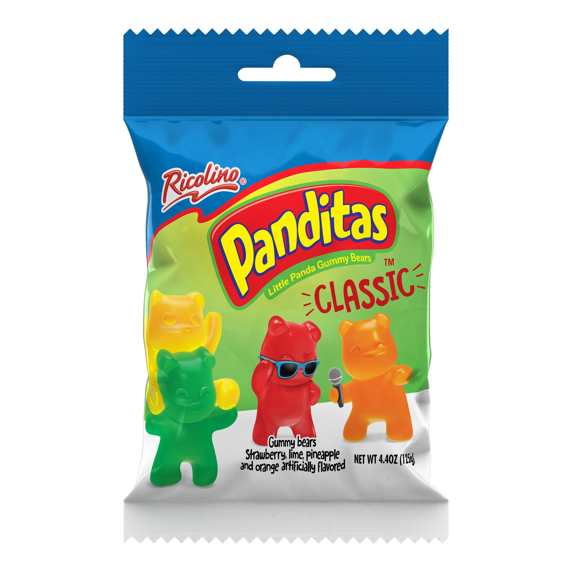 リアル Ricolino Panditas Little Panda Gummy Bears - Strawberry, Lime, Pineapple Orange Candy ...