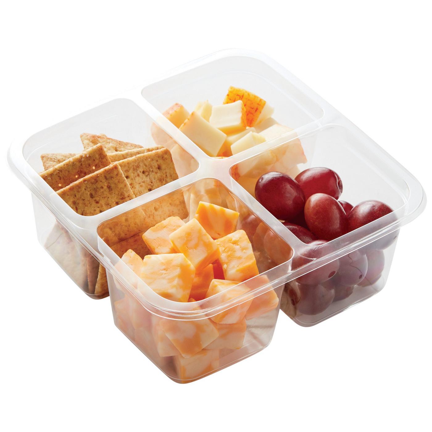Meal Simple by H-E-B Snack Tray - Cheese, Wheat Crisps & Grapes - Shop ...