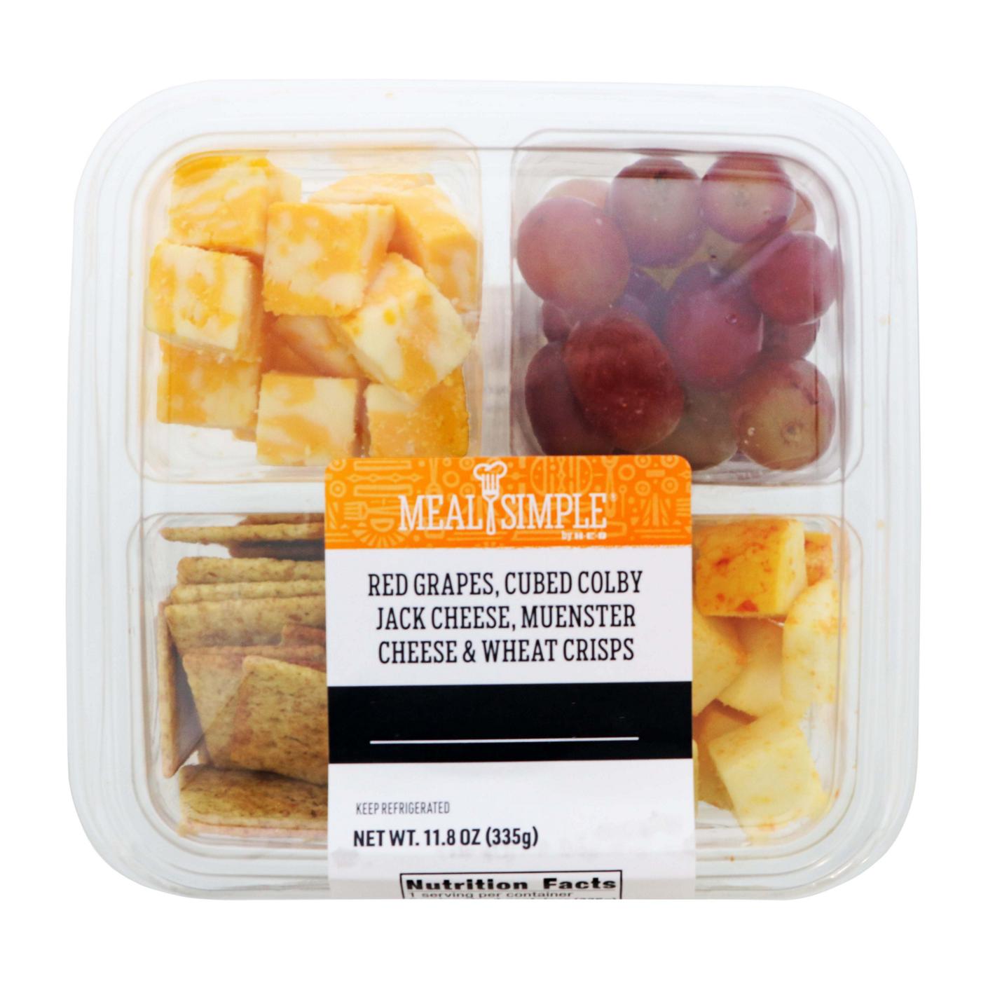 Meal Simple by H-E-B Snack Tray - Cheese, Wheat Crisps & Grapes - Shop ...