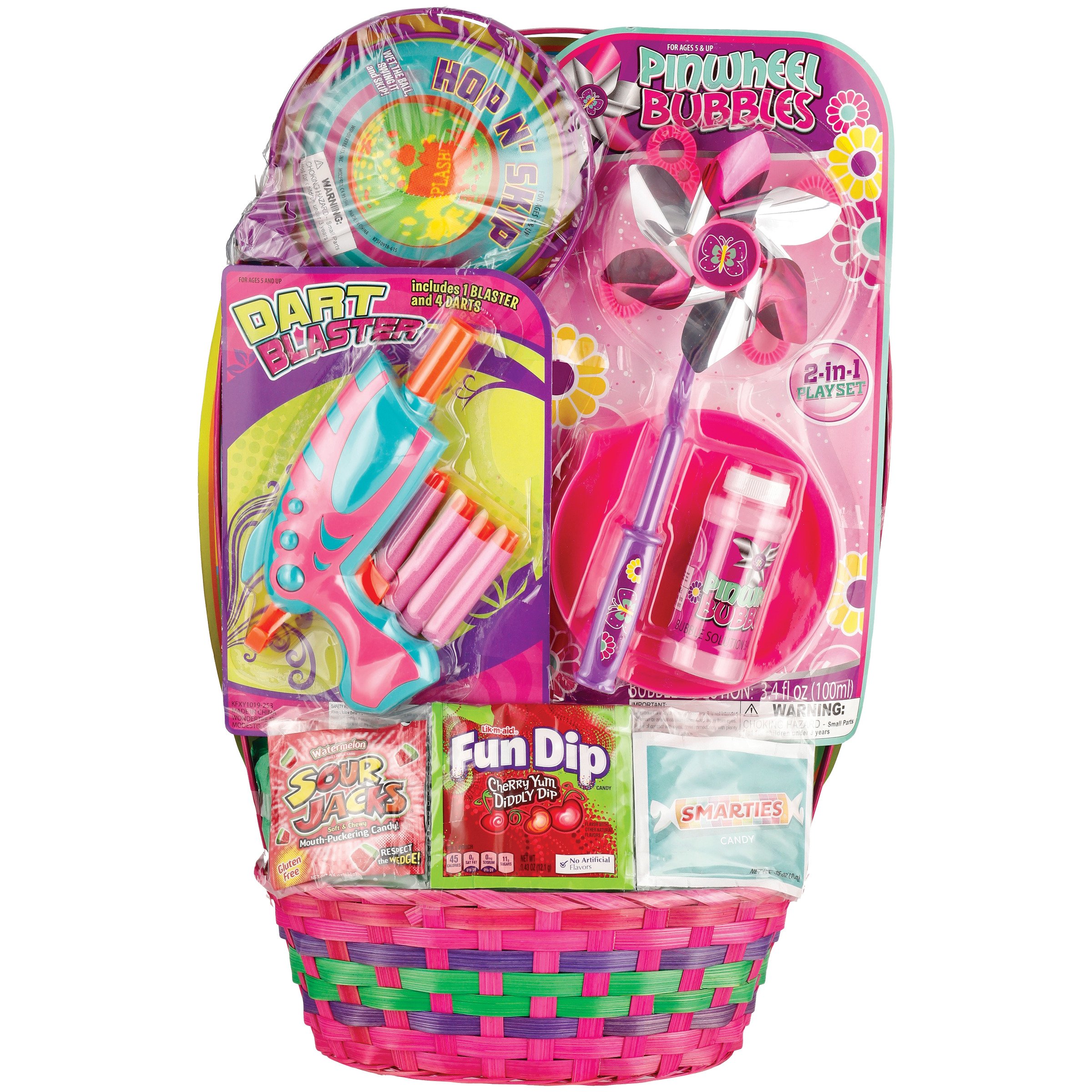 Wonder Treats Girls Pink Bubbles Easter Gift Basket - Shop Seasonal ...