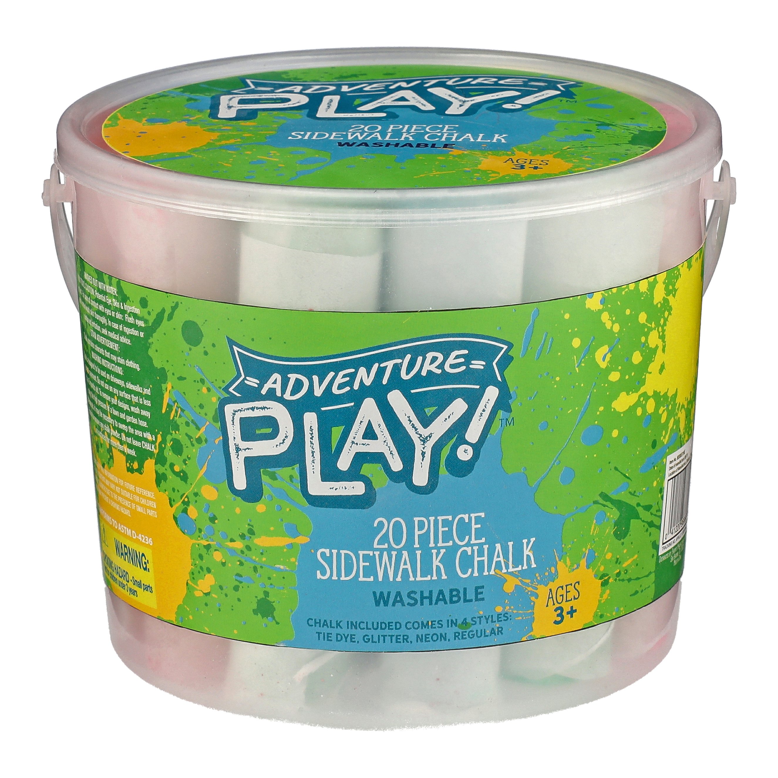 Adventure Play! Jumbo Washable Sidewalk Chalk with Tub - Shop Chalk at ...