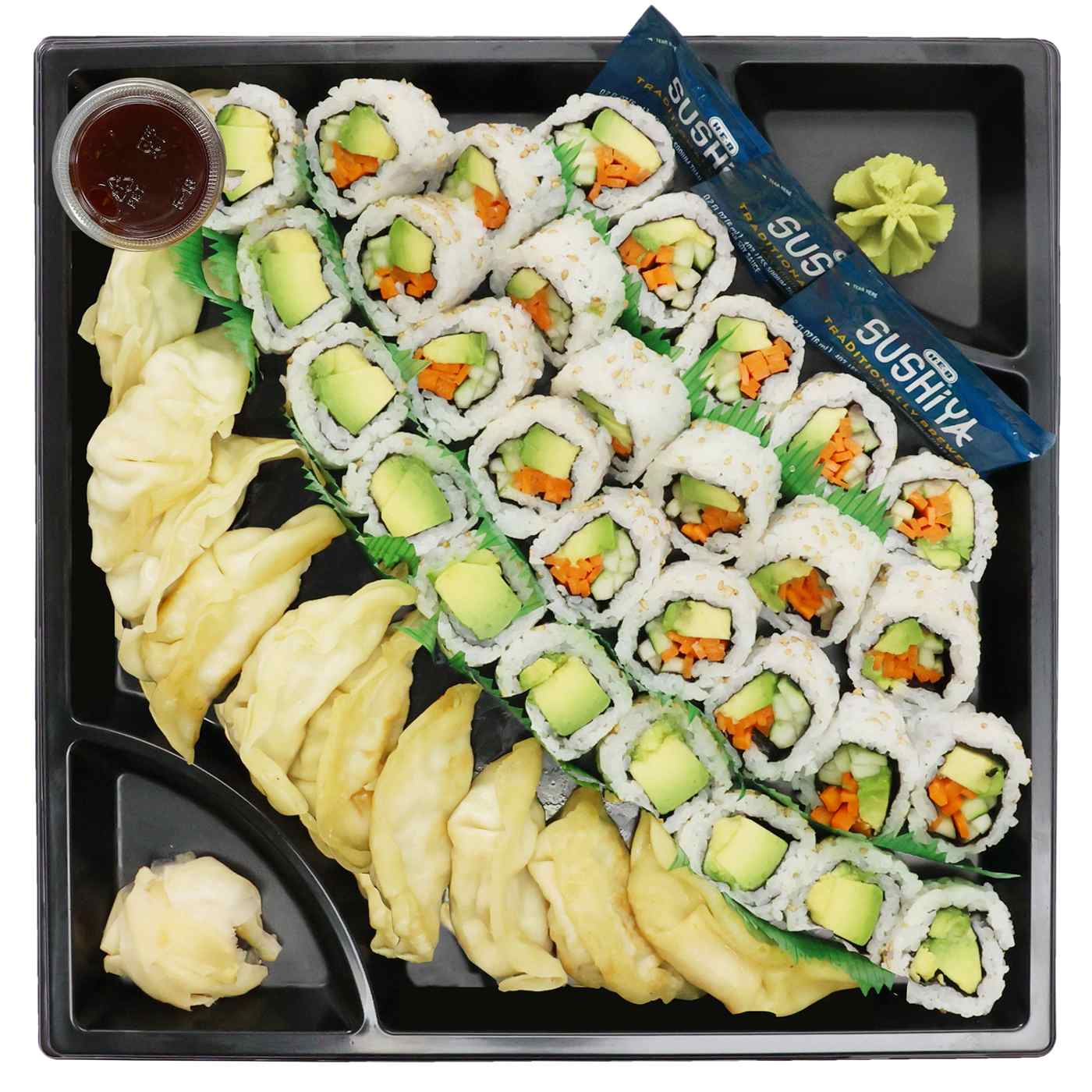H-E-B Sushiya Sushi & Pot Sticker Party Tray - Veggie - Shop Standard ...