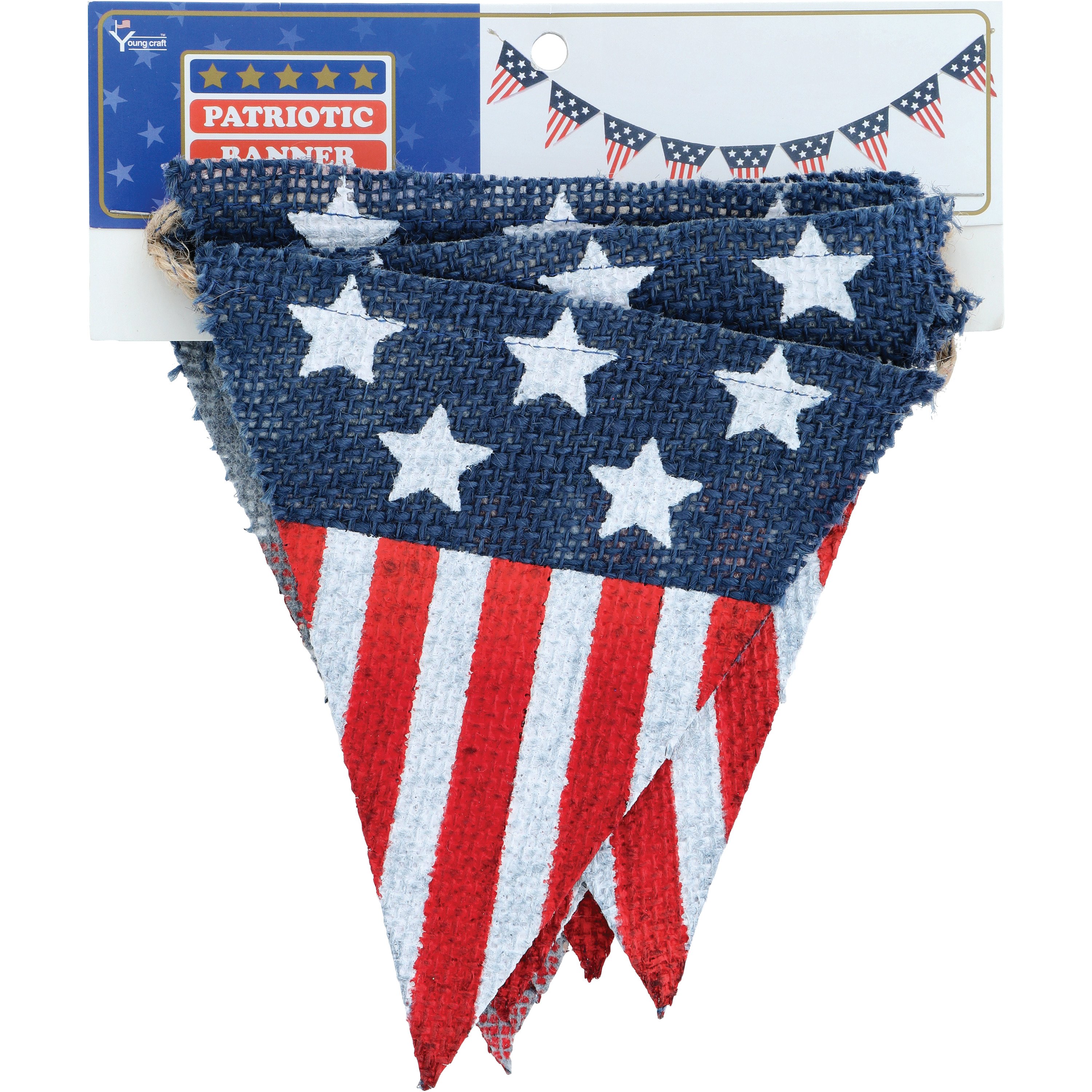 FC Young Patriotic Triangle Burlap Wall Banner - Shop Seasonal decor at ...