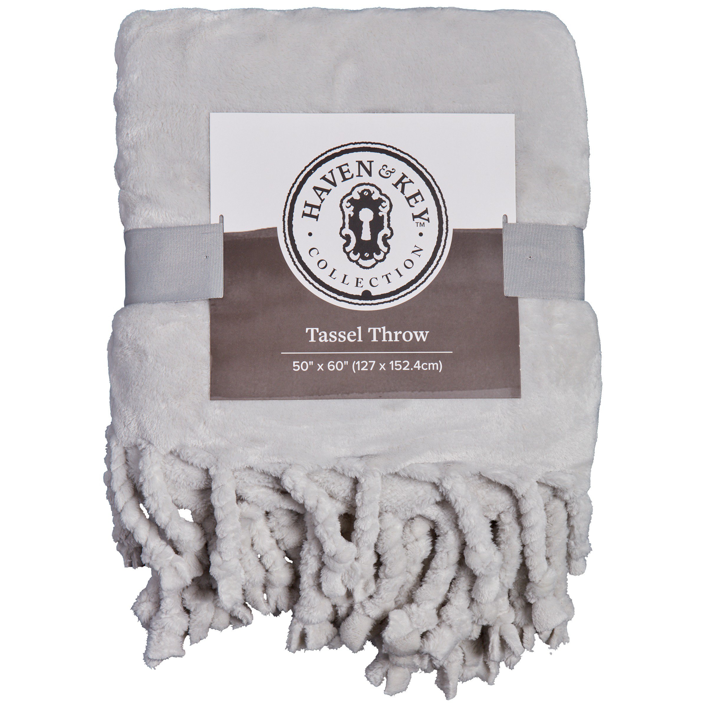 Haven & Key Gray Sand Self Fringe Throw - Shop Blankets & Throws at H-E-B