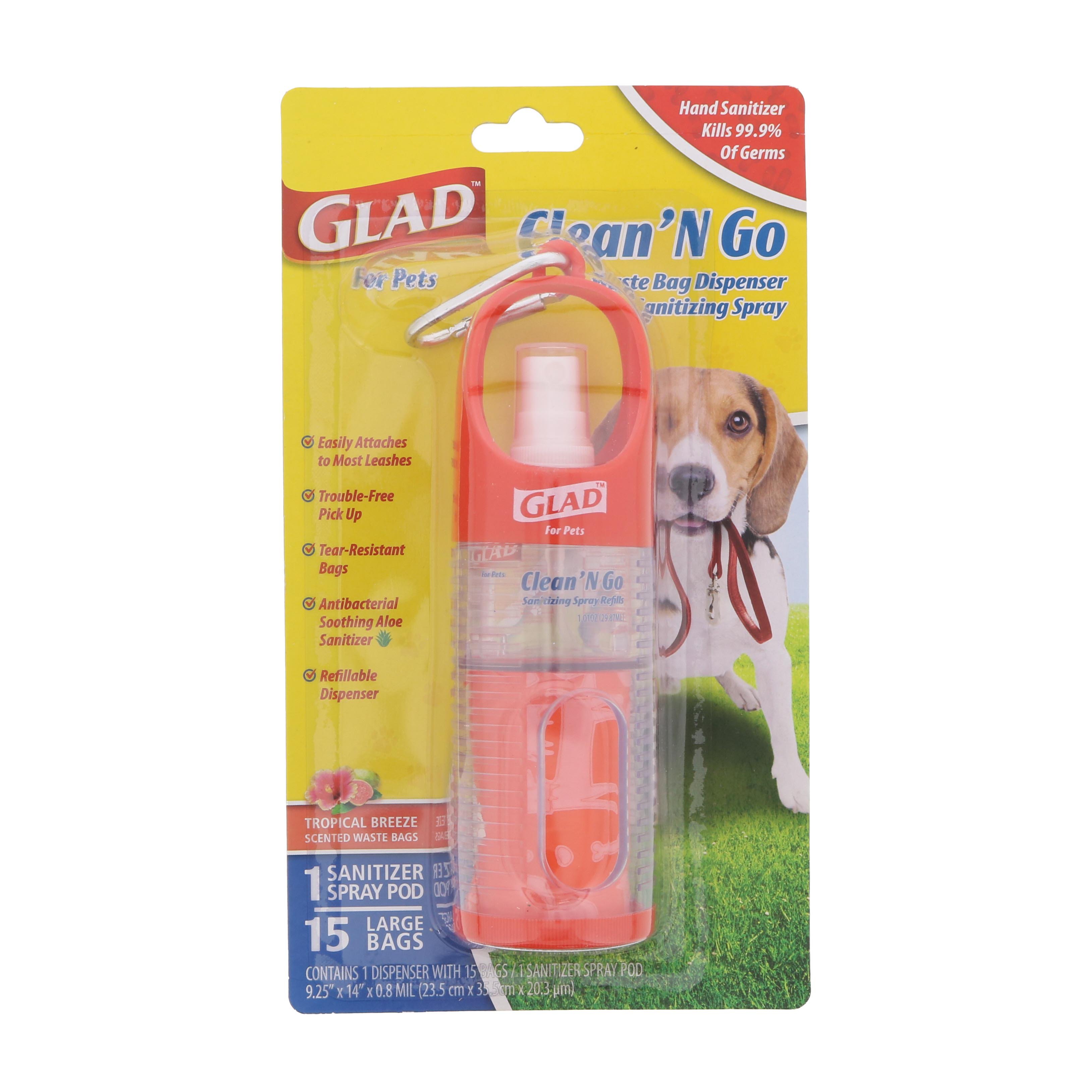 Glad Clean 'N Go Wastebag Dispenser with Sanitizer Spray - Shop Cleanup ...