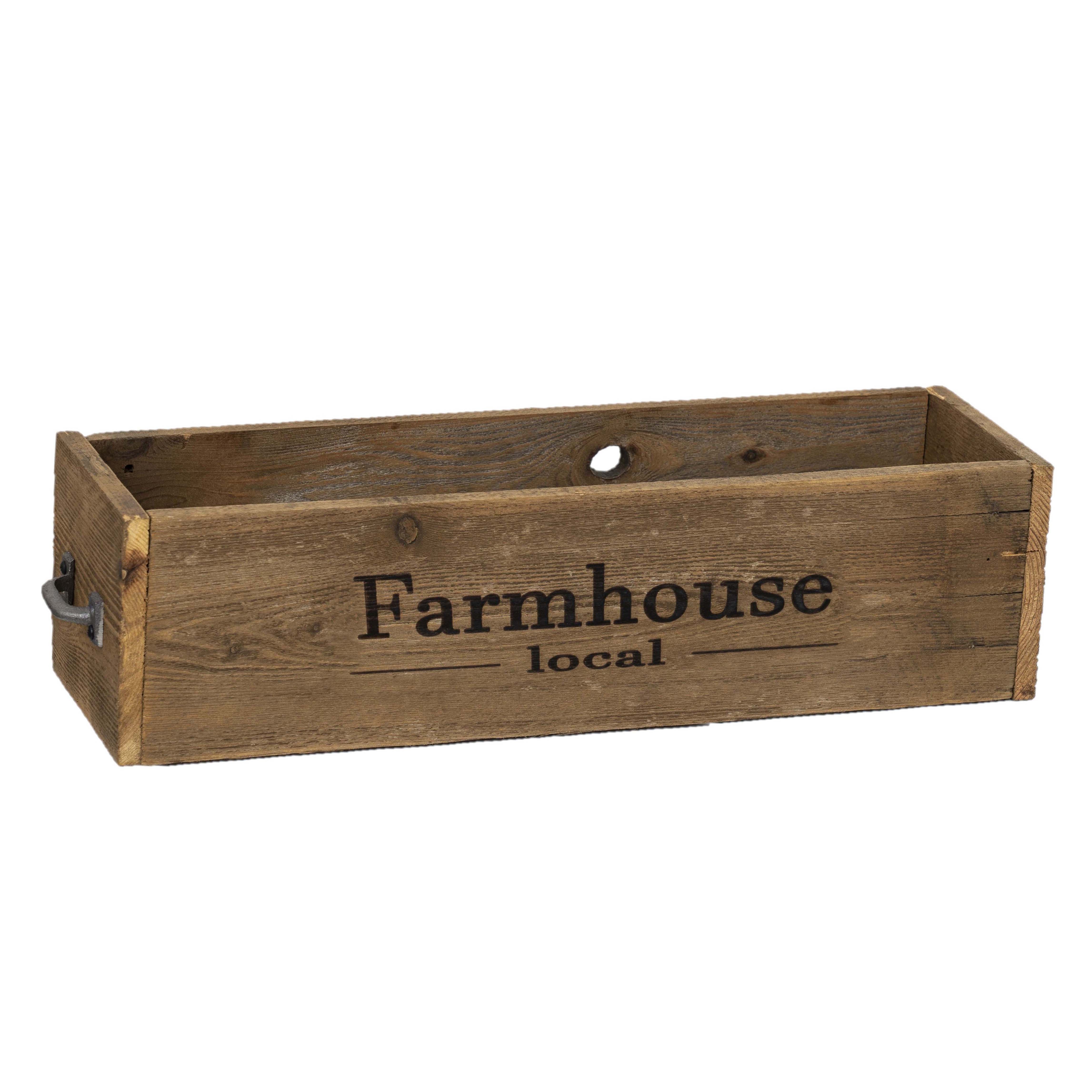 Del Hutson Designs Medium Reclaimed Wood Farmhouse Local Planter Box ...