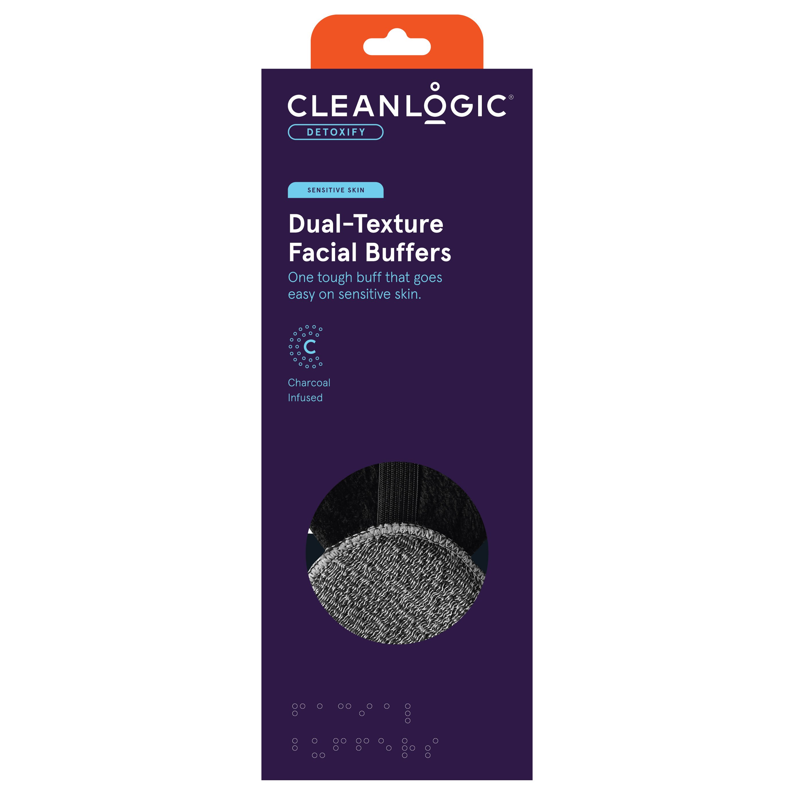 Cleanlogic Detoxify Dual-Texture Facial Buffers for Sensitive Skin ...