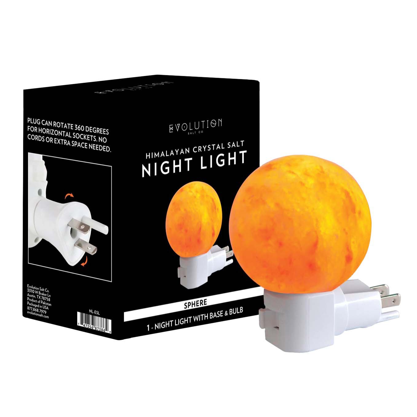 Evolution Salt Himalayan Crystal Night Light Sphere - Shop Lamps ...