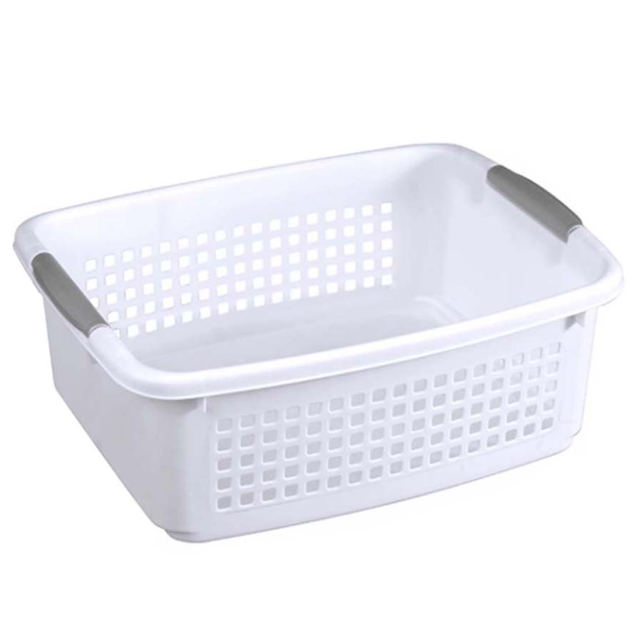 Starplast White Stacking Basket with Handle - Shop Storage bins at H-E-B
