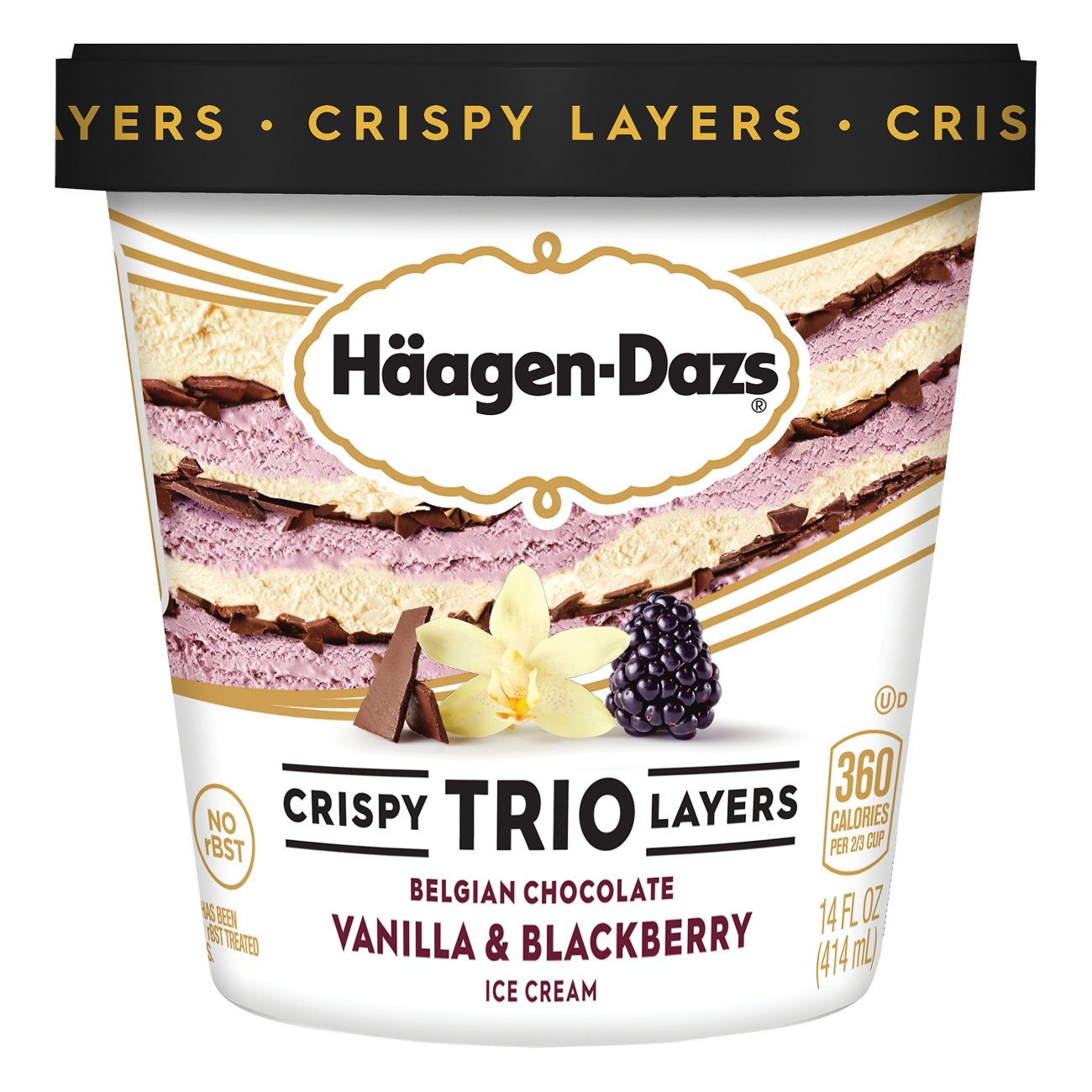 Haagen-Dazs Crispy Trio Layers Vanilla & Blackberry Ice Cream - Shop ...