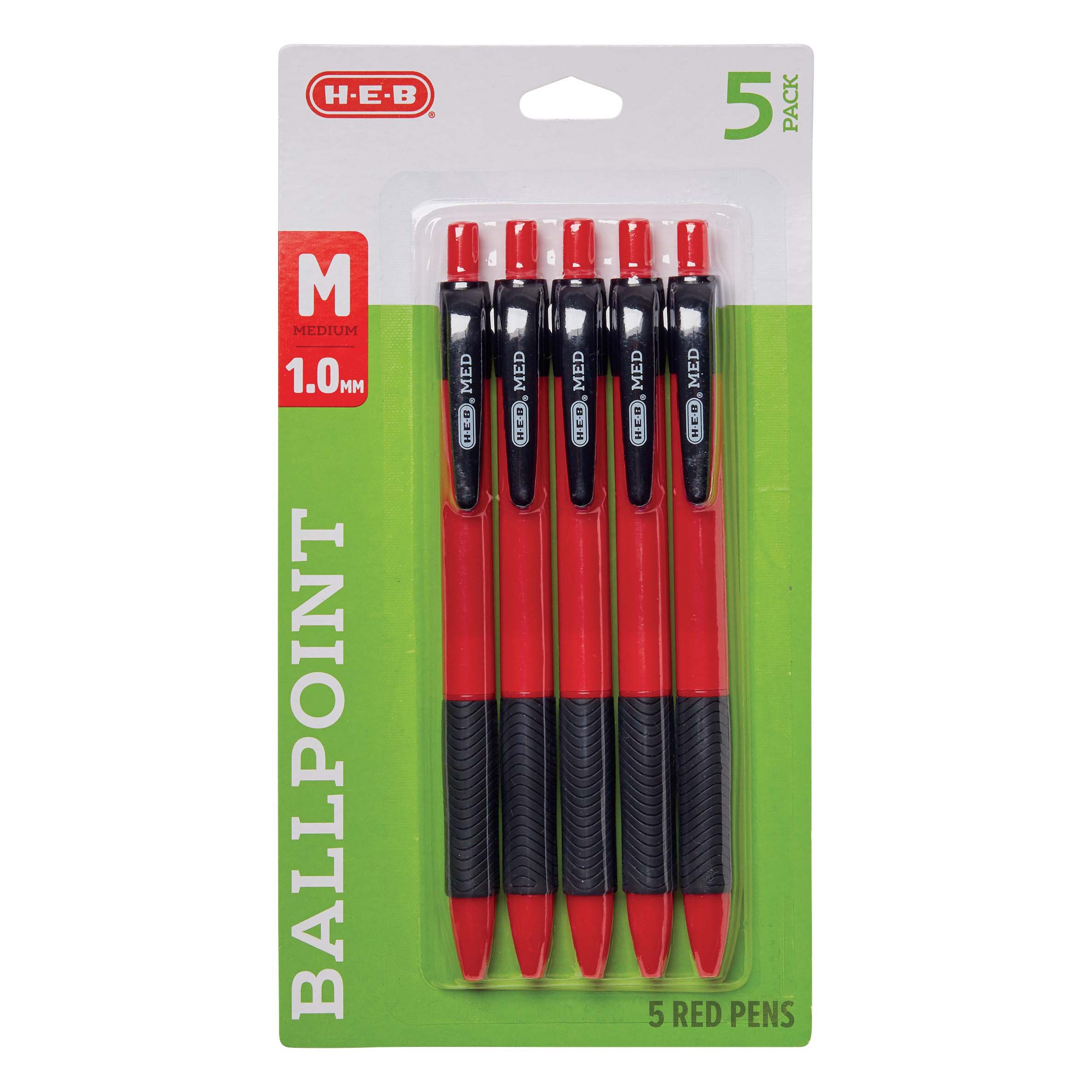 H-E-B 1.0mm Retractable Ballpoint Pens - Red Ink - Shop Pens at H-E-B