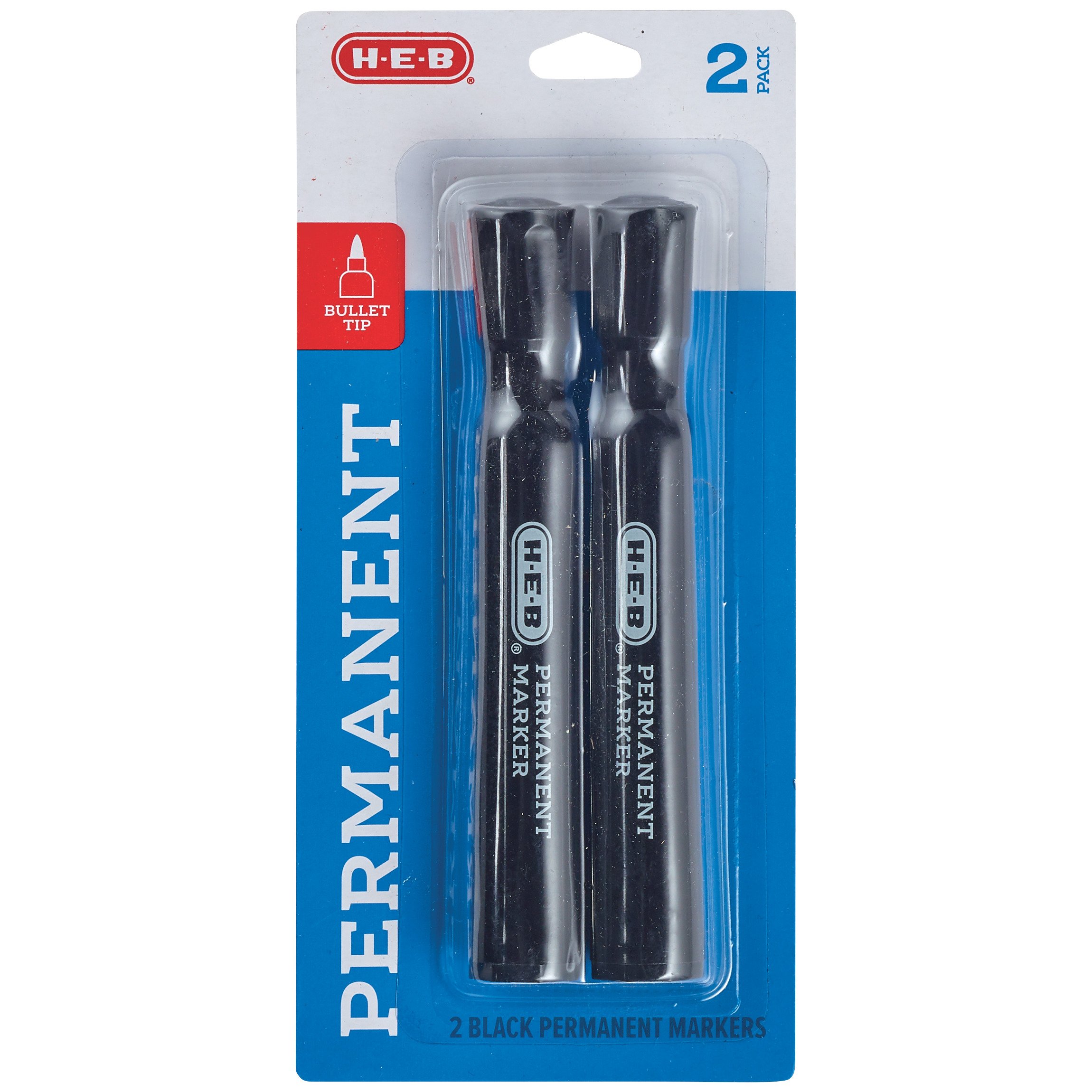 H-E-B Bullet Tip Permanent Markers - Black Ink - Shop Markers at H-E-B