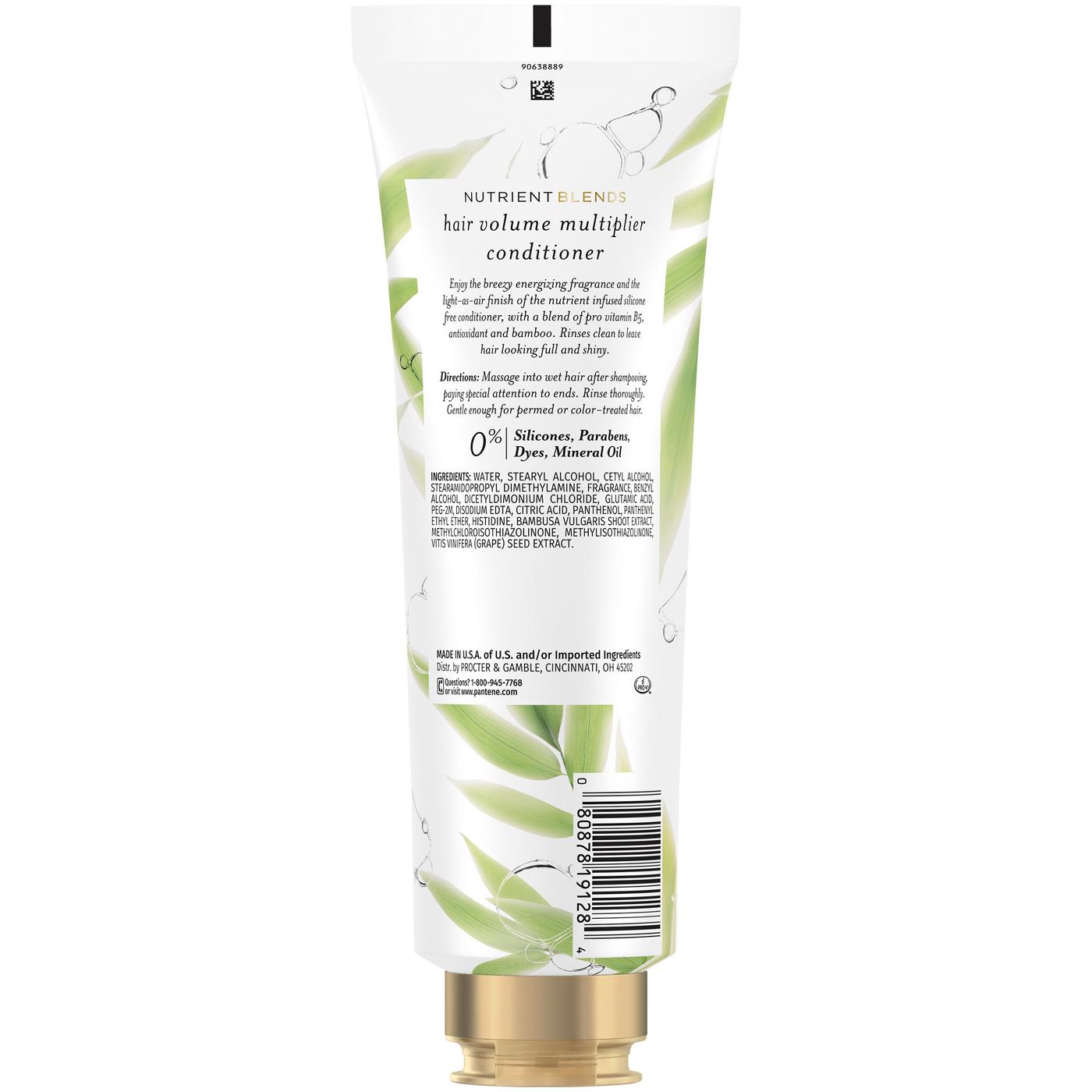 Pantene Nutrient Blends Hair Volume Multiplier Silicone Free Bamboo ...