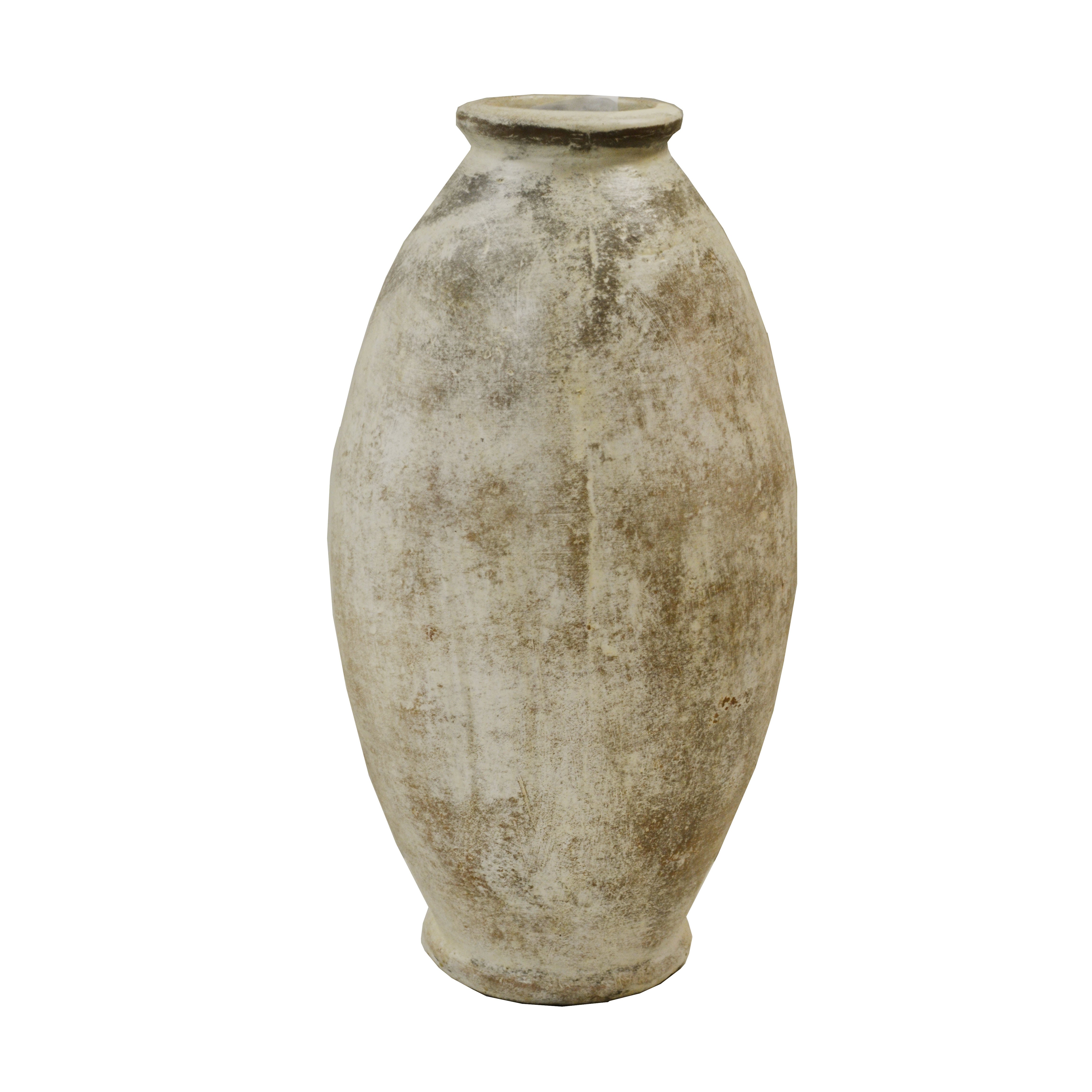 Blue Orange Pottery White Oval Clay Vase - Shop Pots & planters at H-E-B