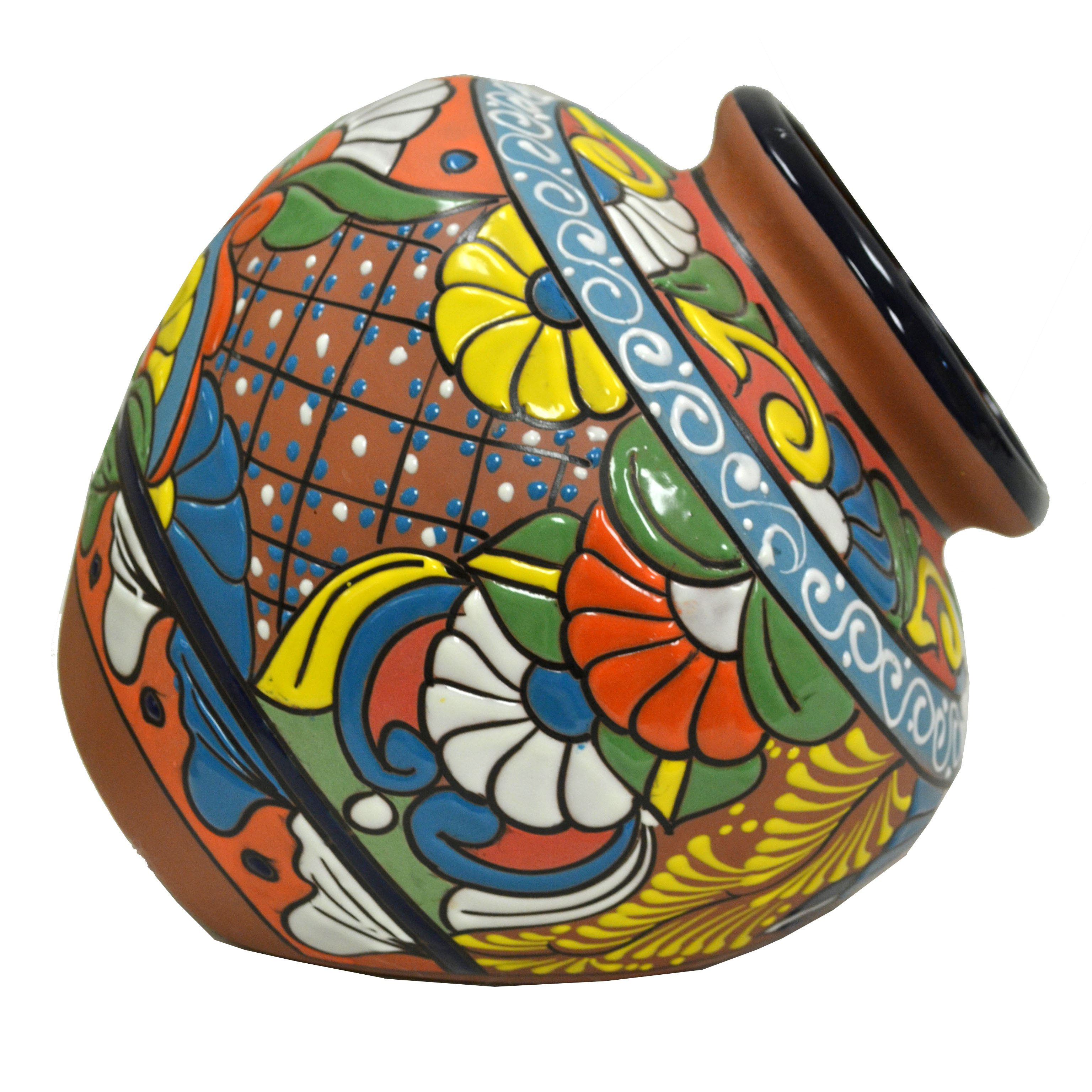 Blue Orange Pottery Terracotta Color Cubano Planter - Shop Pots ...