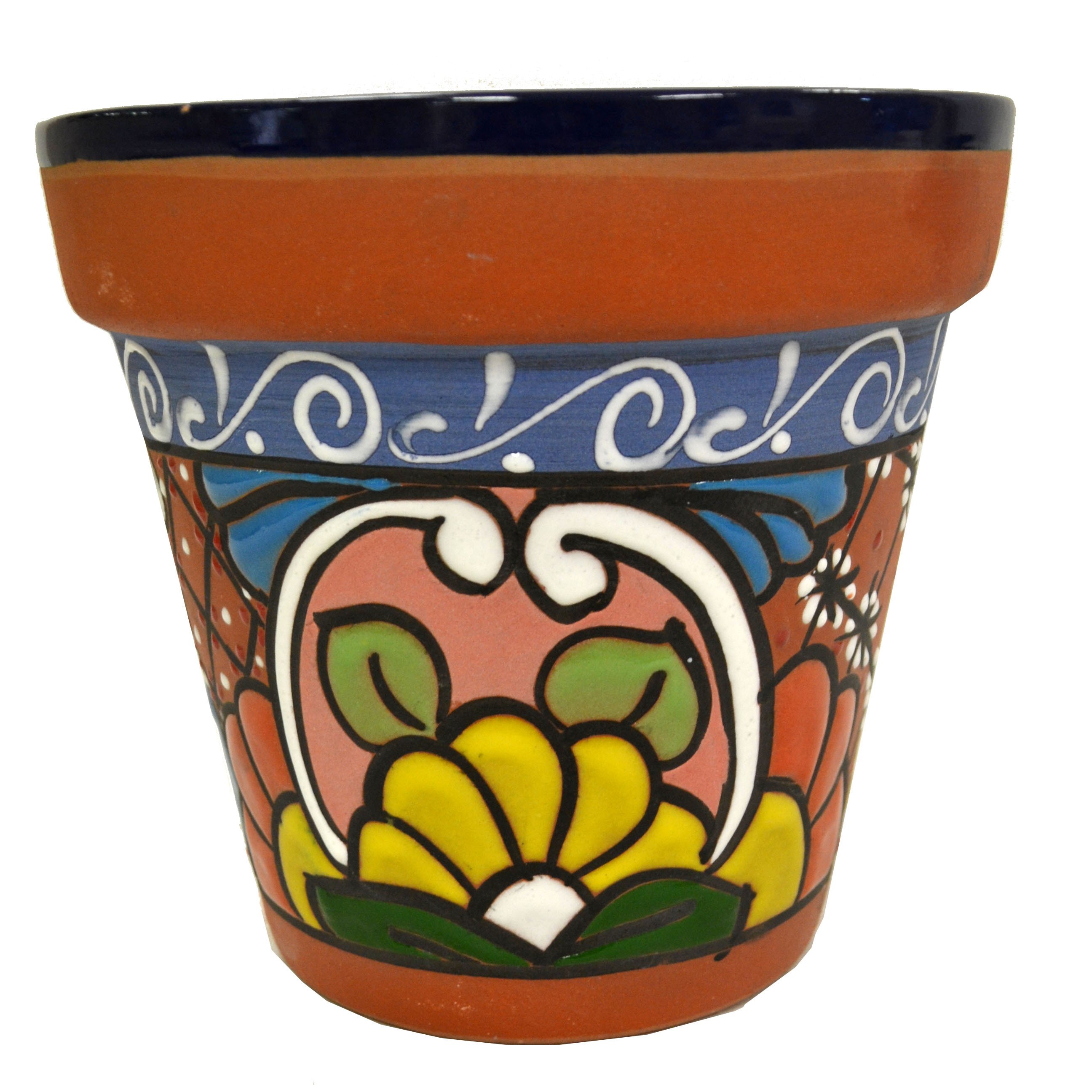 Blue Orange Pottery Terracotta Color Planter - Shop Pots & Planters at ...