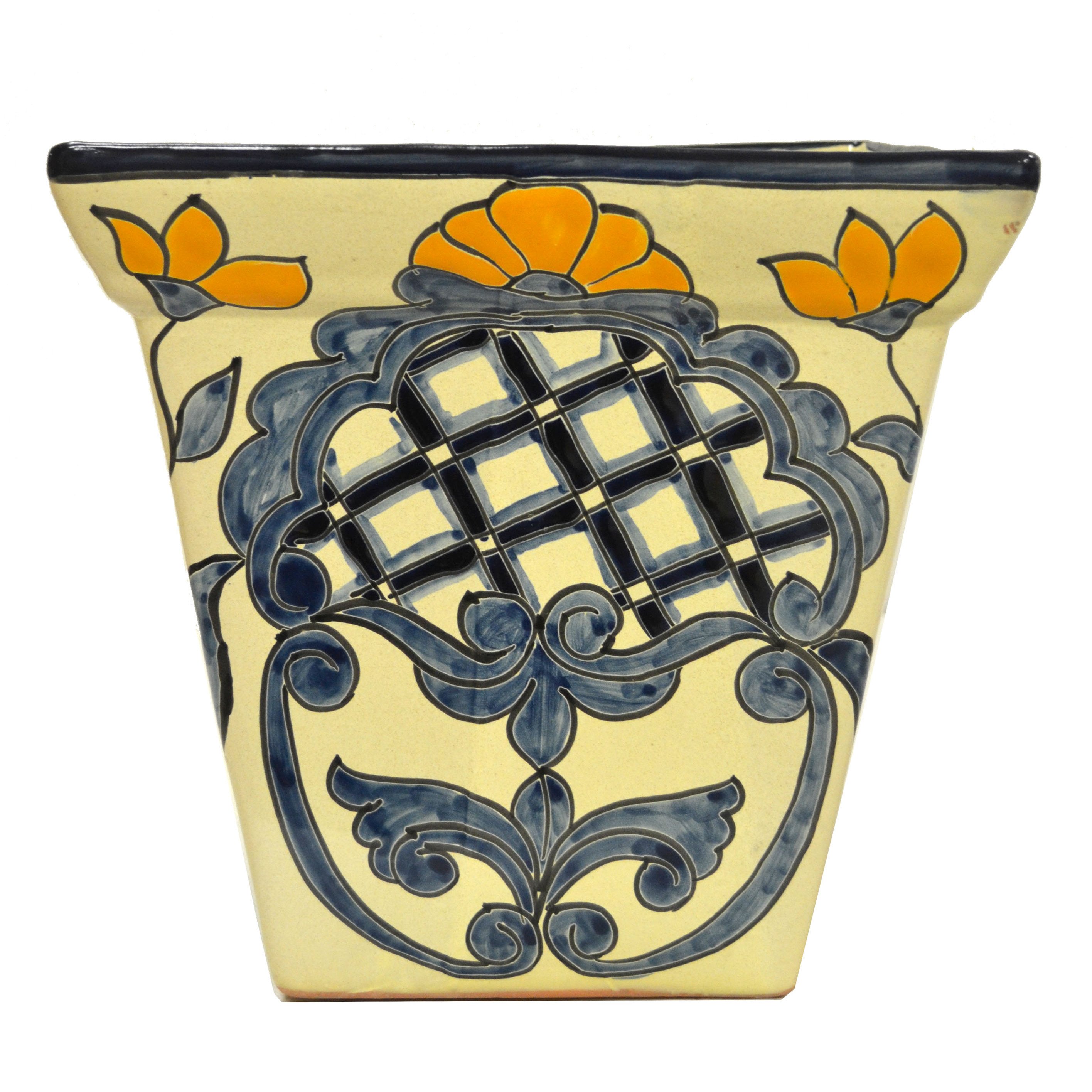 Blue Orange Pottery Milan Talavera Planter 1 - Shop Pots & planters at ...