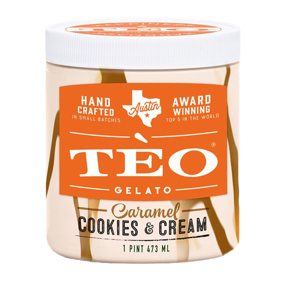 Tèo Caramel Cookies & Cream Gelato - Shop Ice cream at H-E-B