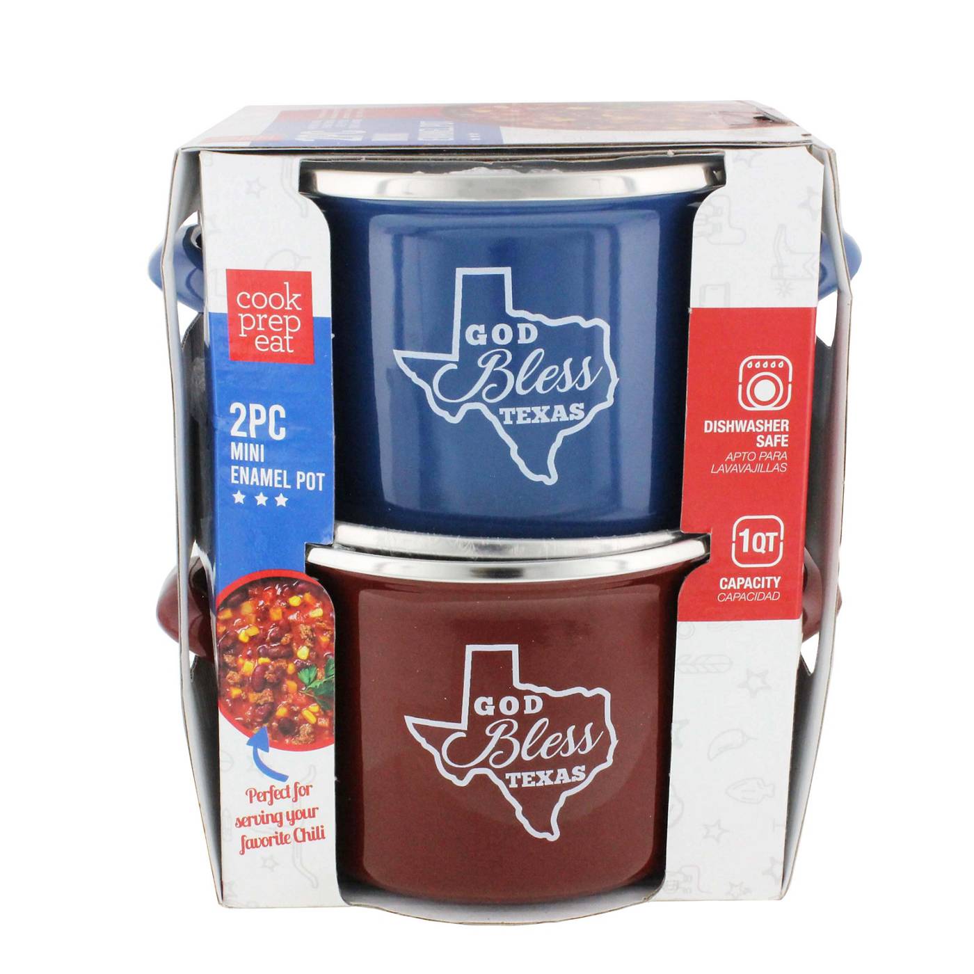 Cook Prep Eat God Bless Texas Mini Enamel Pots with Lid - Shop Stock ...