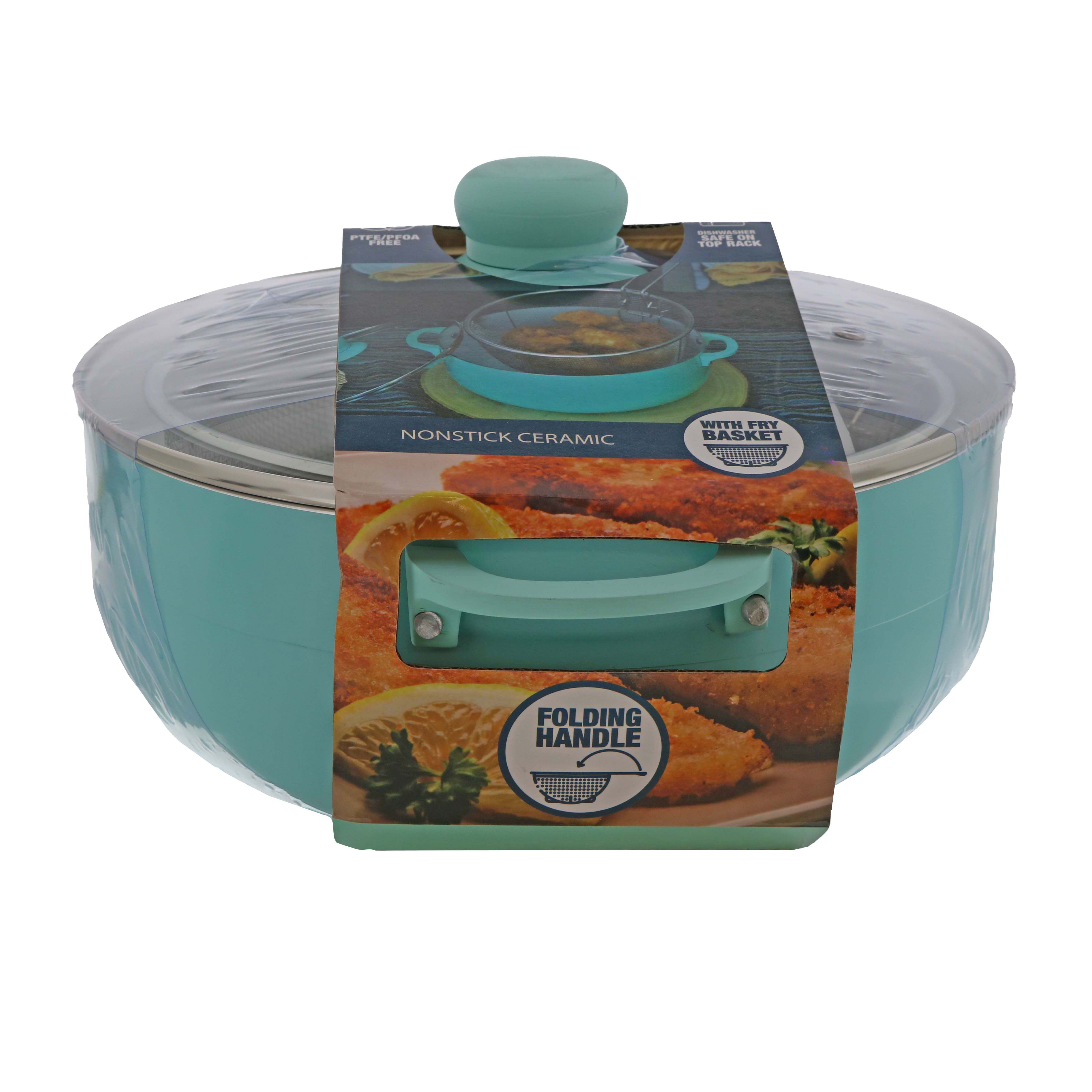 Cook Prep Eat Aqua Non-Stick Ceramic Caldero with Fry Basket - Shop ...