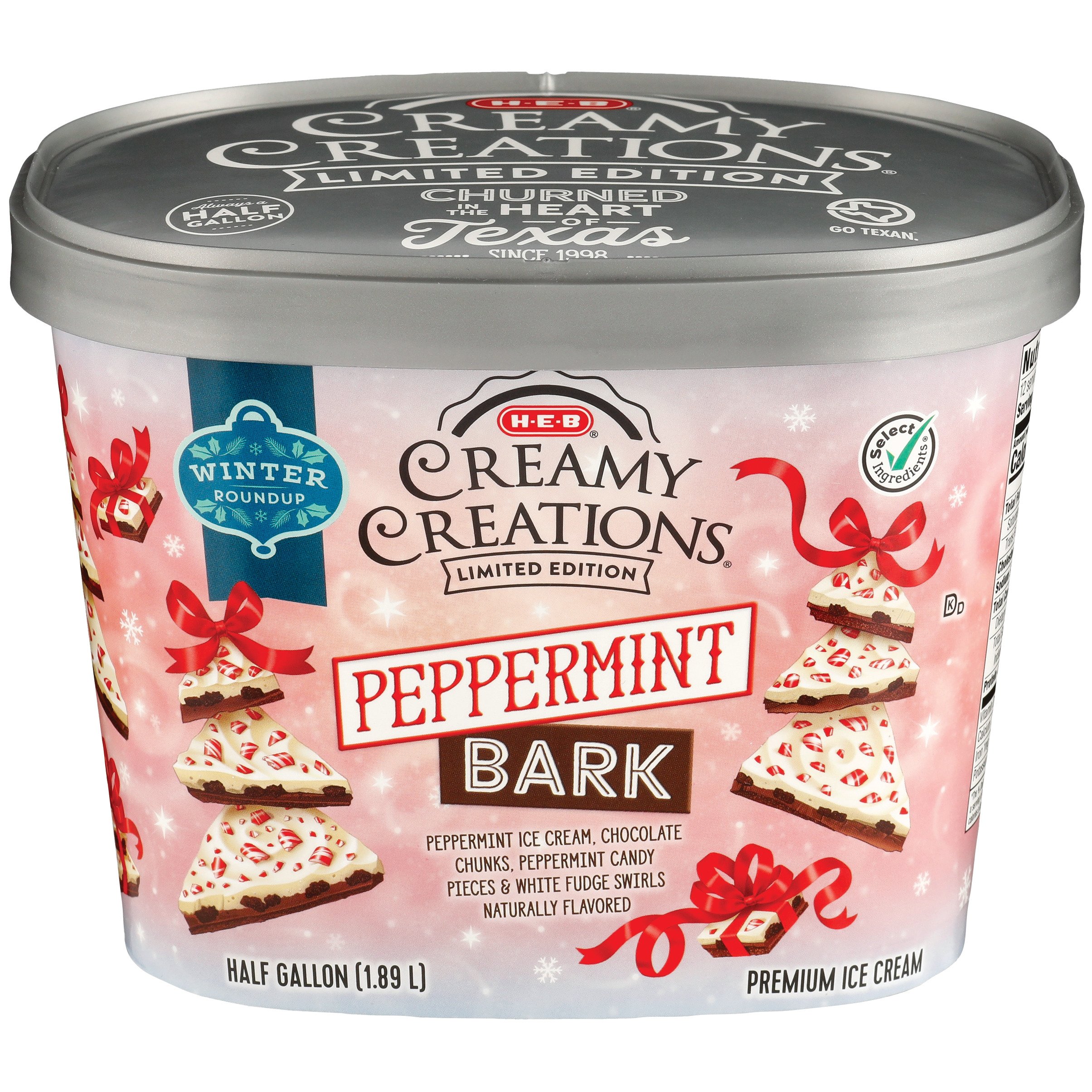 H-E-B Creamy Creations Peppermint Bark Ice Cream - Shop Ice cream at H-E-B