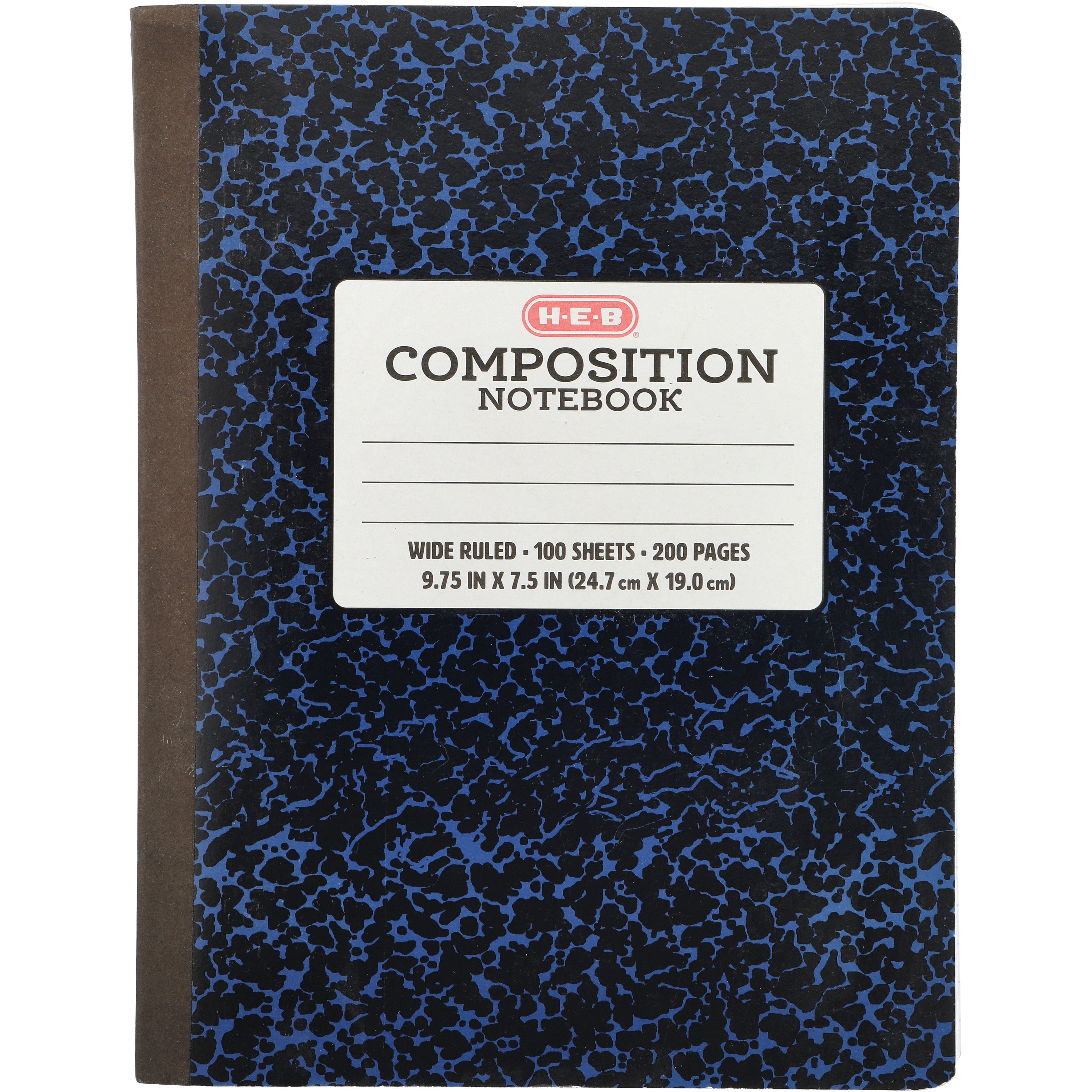 H E B Blue Wide Ruled Composition Notebook Shop Notebooks At H E B