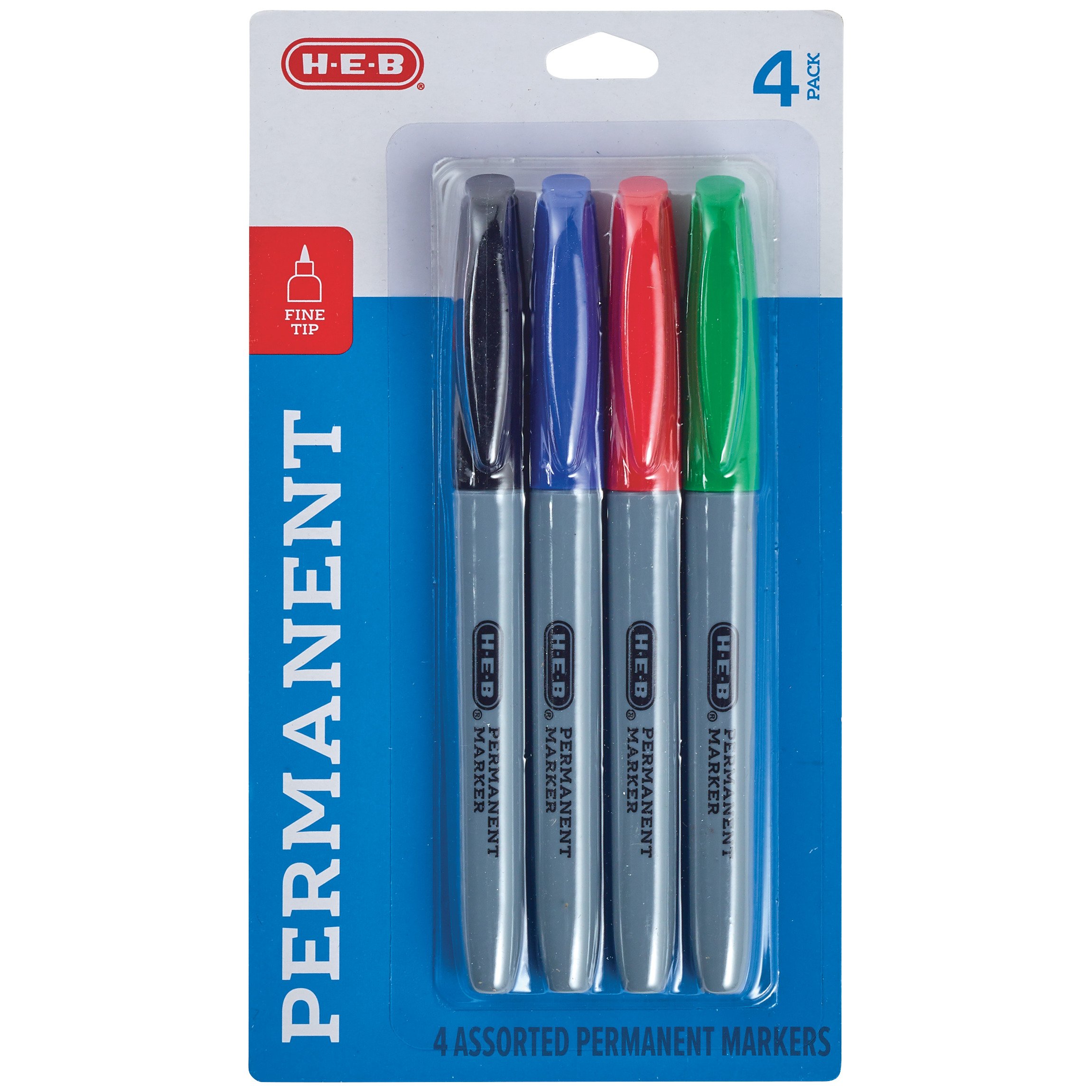 H-E-B Fine Tip Permanent Markers - Assorted Ink - Shop Markers at H-E-B