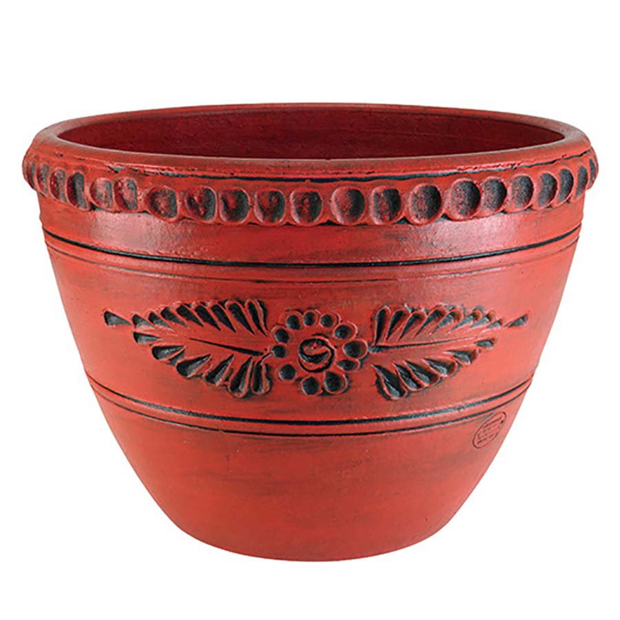 PR Imports Dark Red Ornate Planter - Shop Pots & Planters at H-E-B