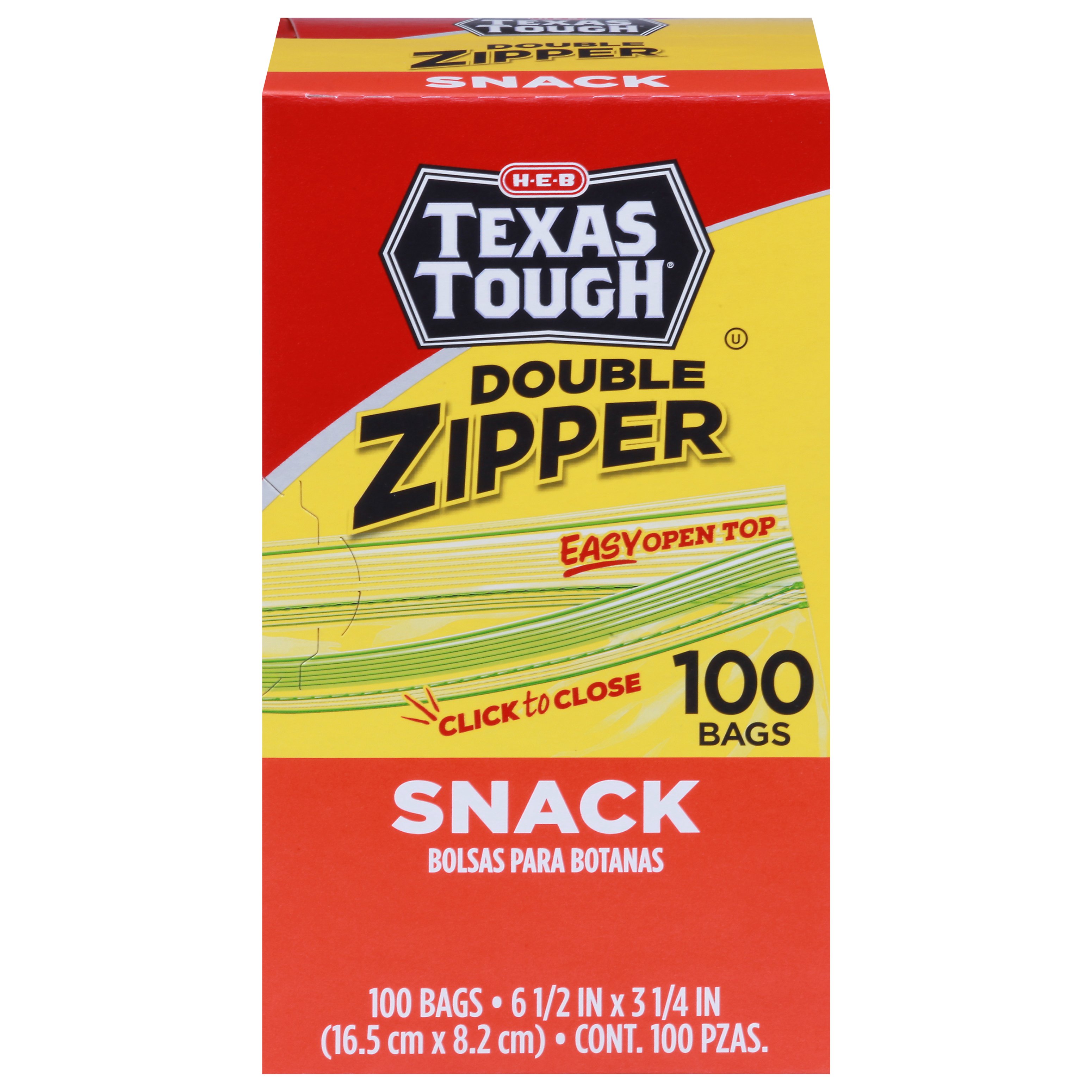 H-E-B Texas Tough Double Zipper Snack Bags - Shop Storage bags at H-E-B