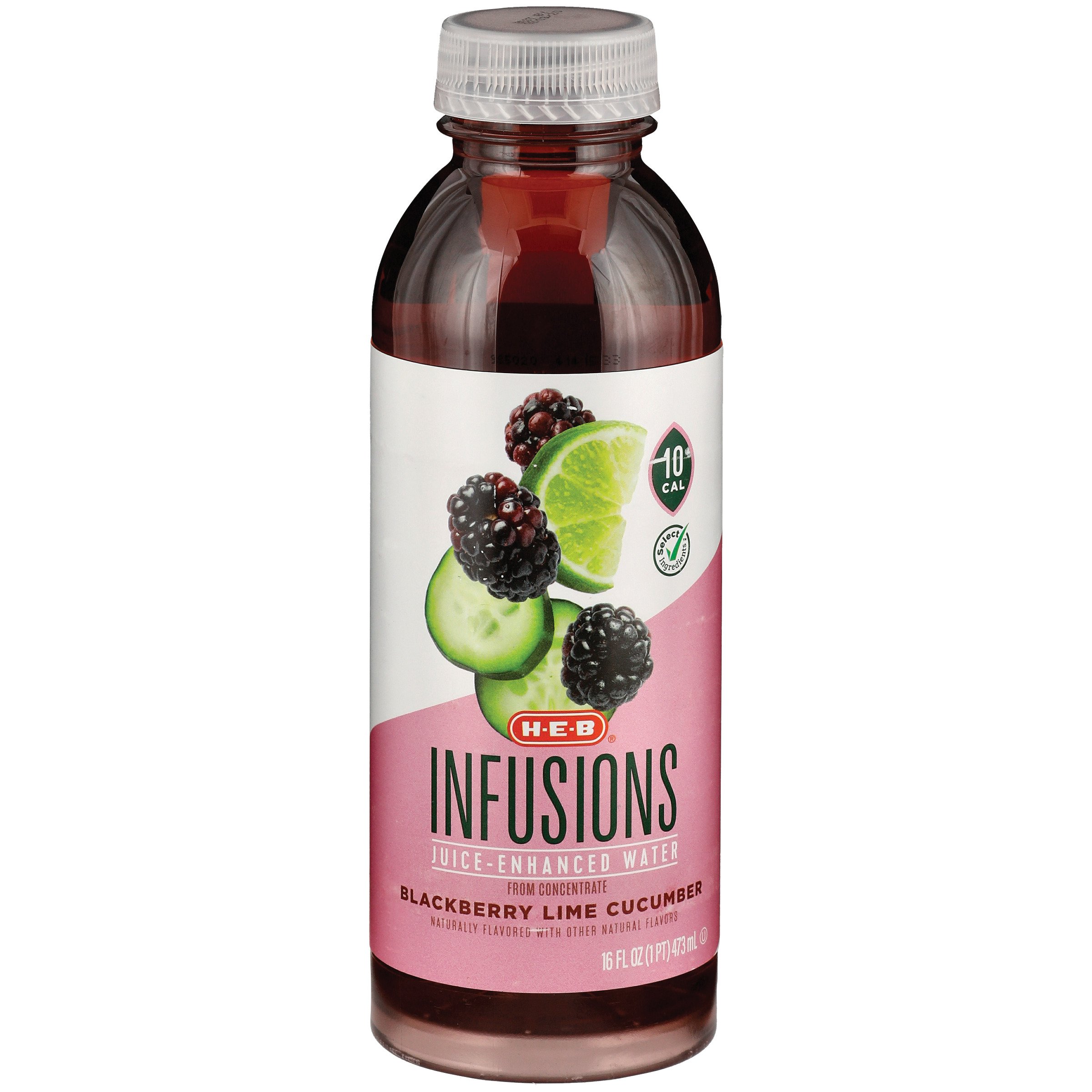 H-E-B Infusions Blackberry Lime Cucumber Juice Enhanced Water - Shop ...