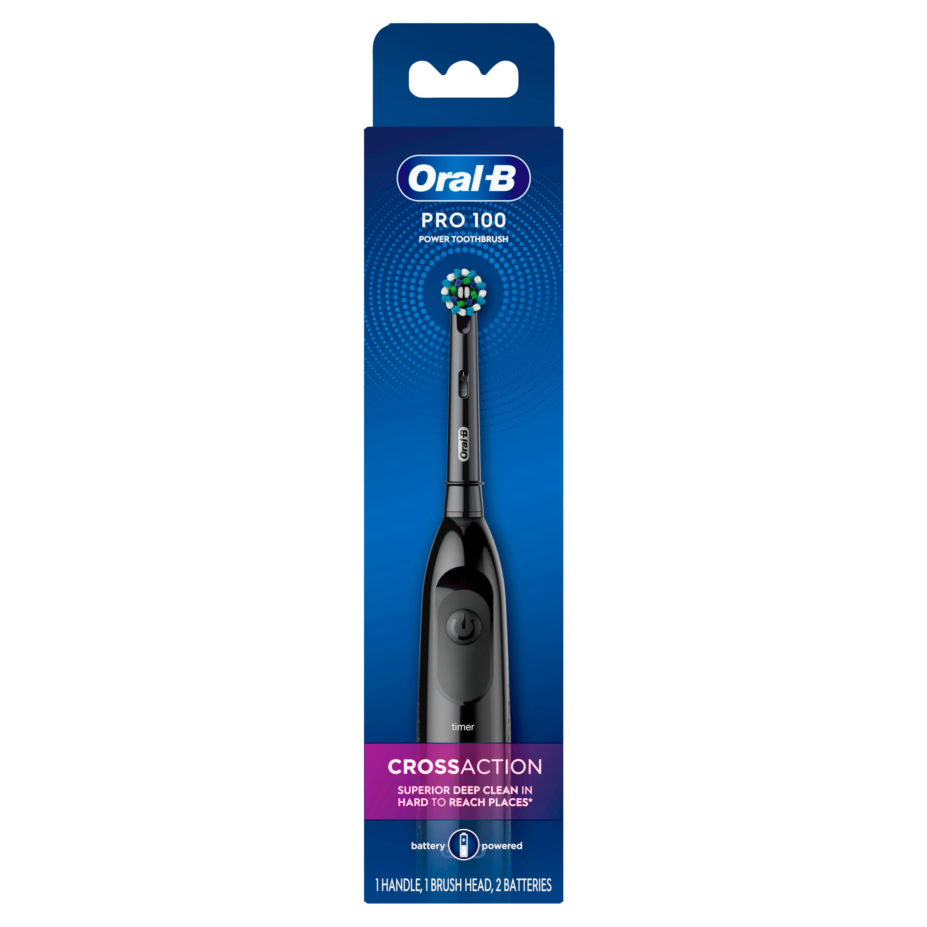 Oral-B Pro 100 Cross Action Powered Toothbrush - Black - Shop ...