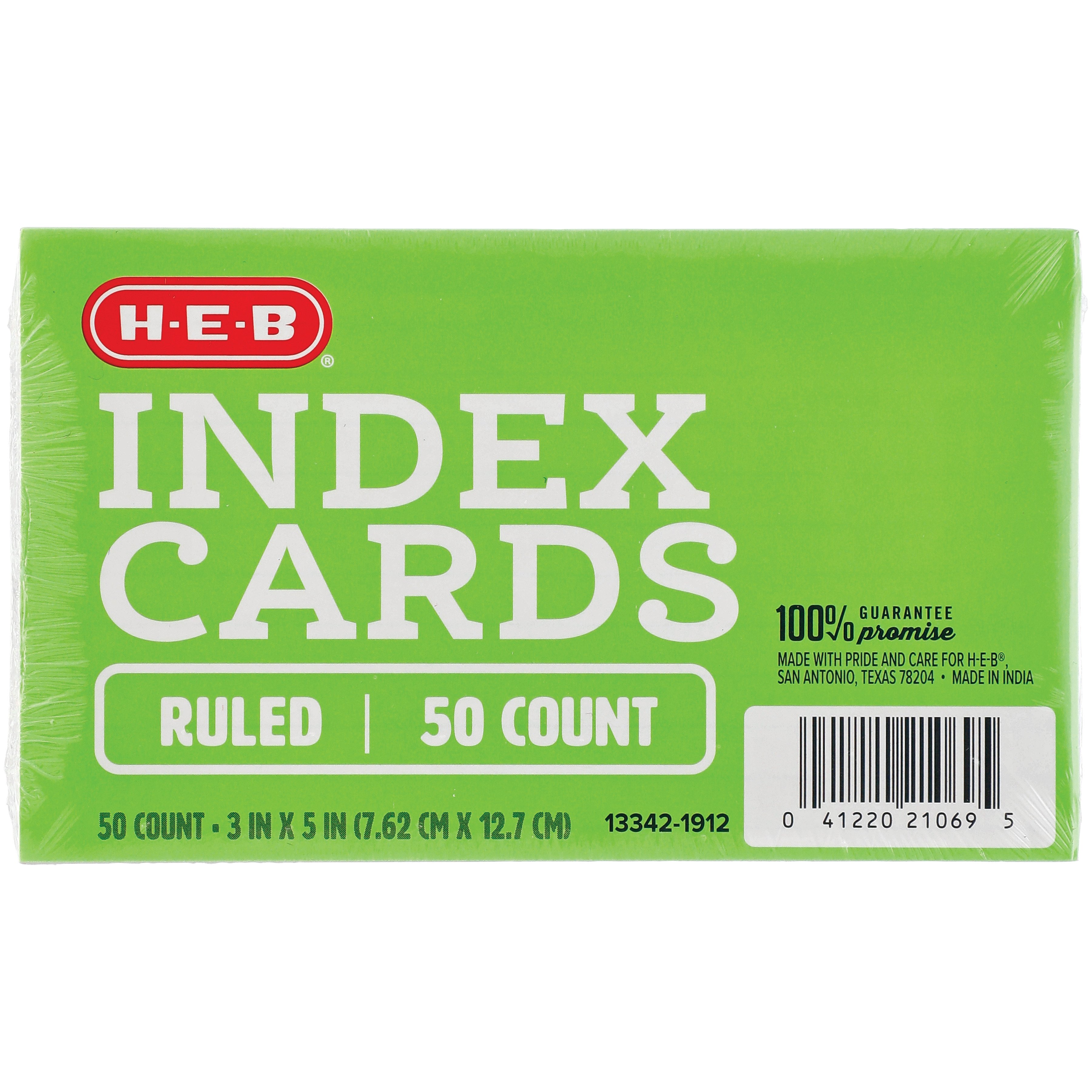 H-E-B Ruled Index Cards - White, 50 ct - Shop Sticky notes & index ...