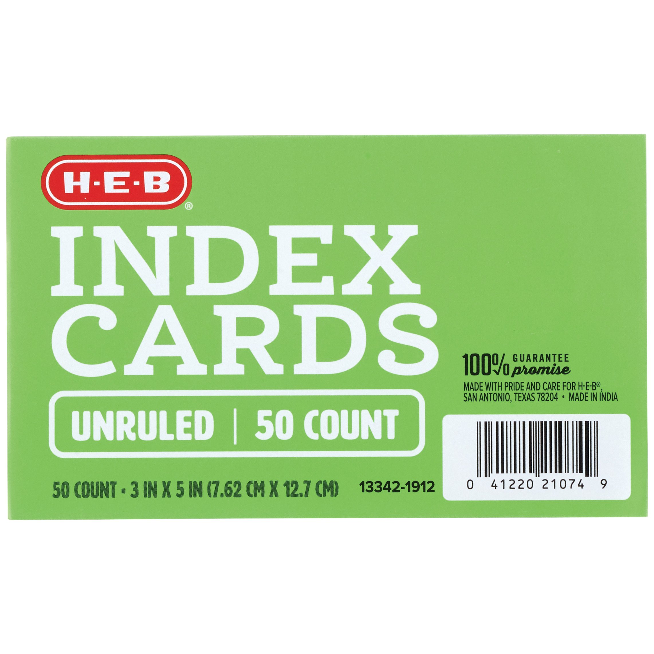 H-E-B Unruled Index Cards - White, 50 ct - Shop Sticky notes & index ...