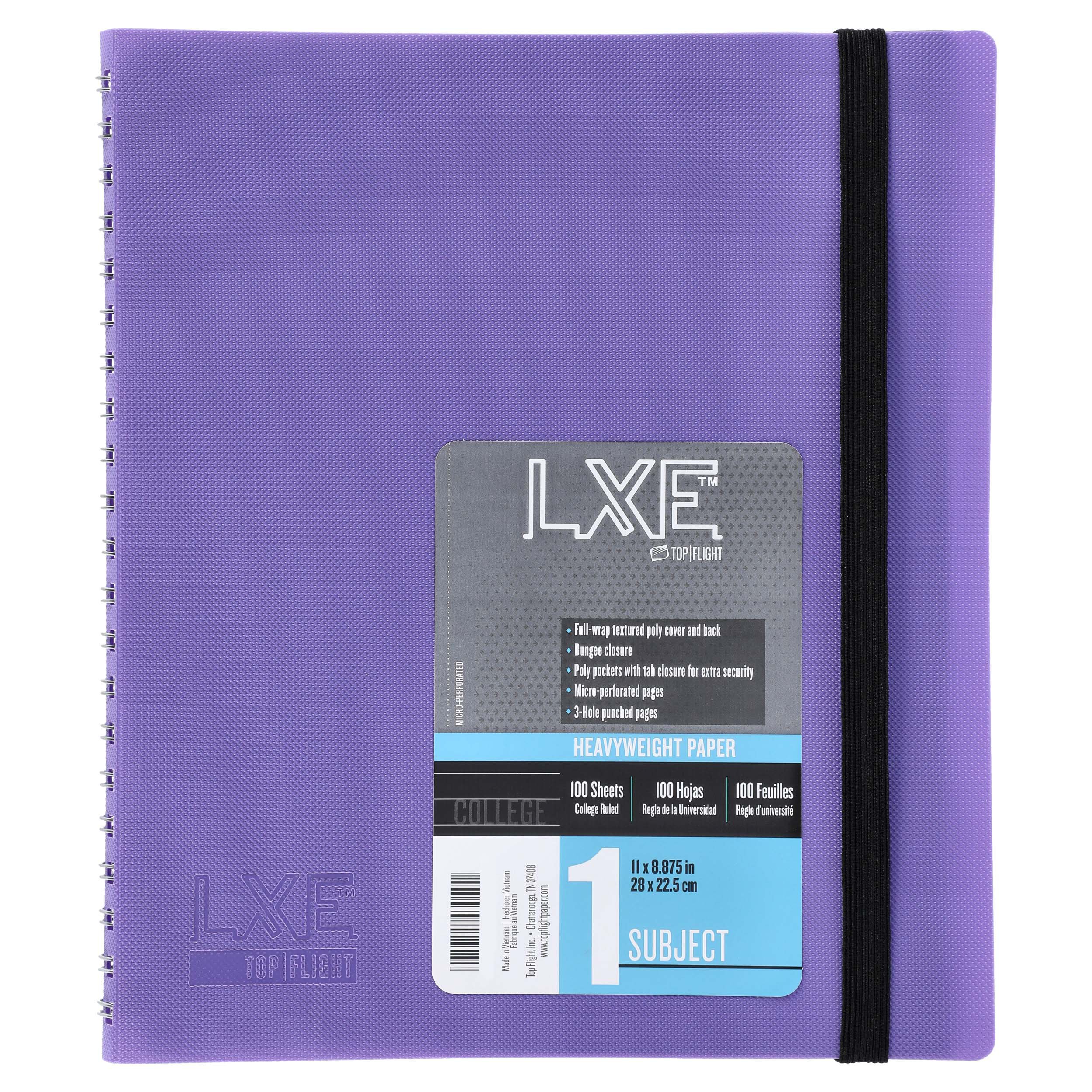 Top Flight LXE Purple 1 Subject Notebook with Bungee Closure - Shop ...